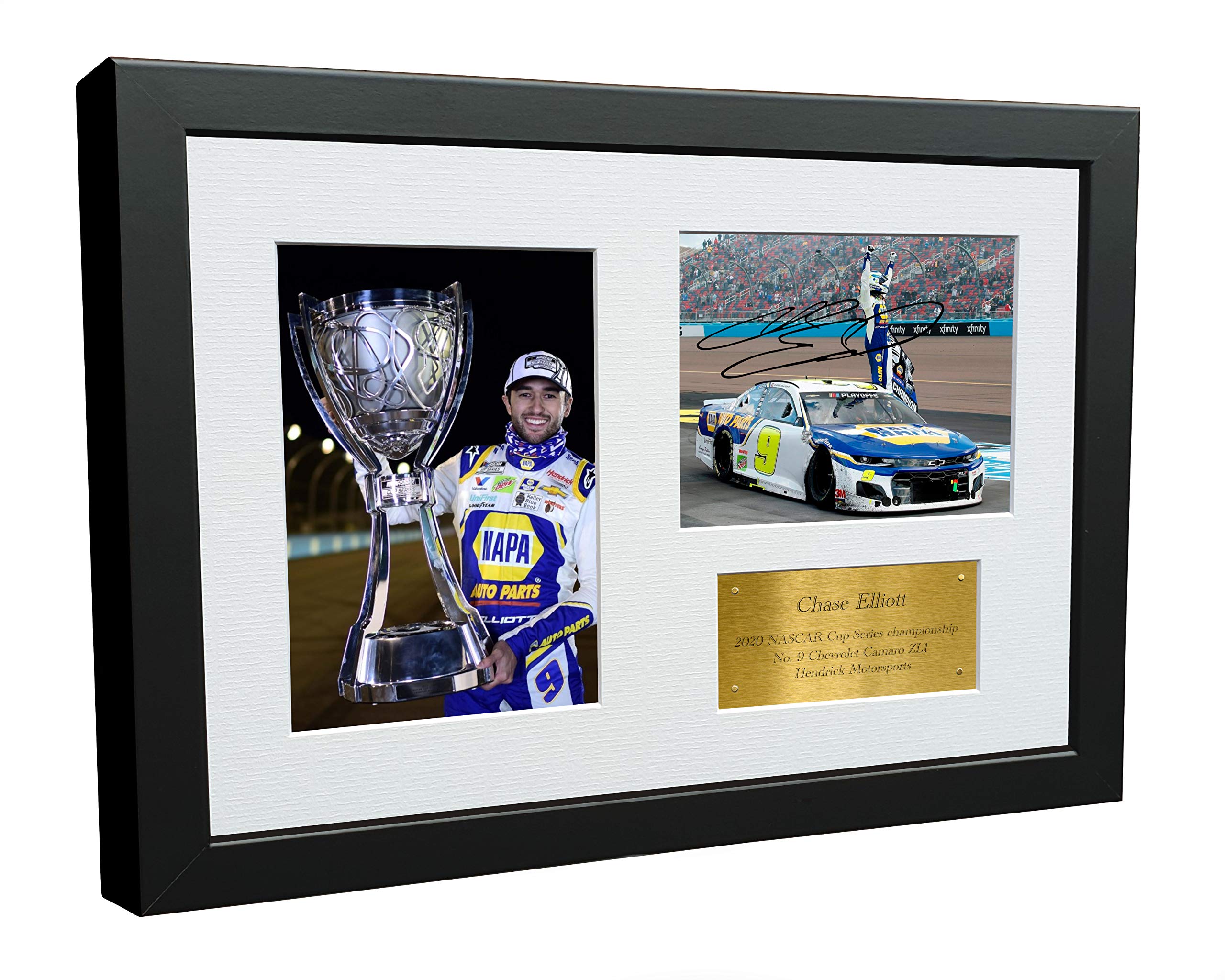 Kitbags & Lockers '2020 NASCAR CHAMPION CELEBRATION' Triple Chase Elliott 12x8 A4 Camaro ZL1 Hendrick Motorsports Signed Autographed Photo Photograph Picture Frame Poster Gift G