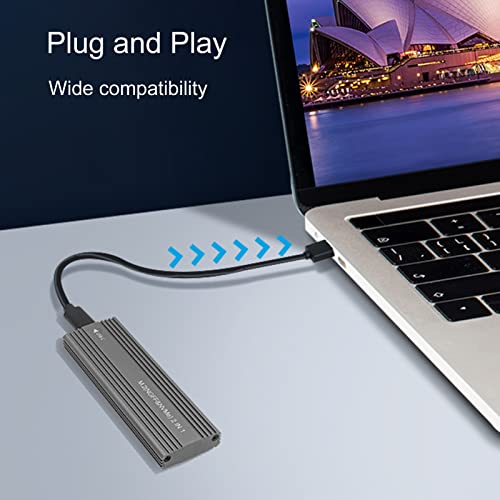 SamFansar SSD Case M.2 NGFF SATA PCIe to USB3.1 Solid State Disk Box Support 2TB Hard Disk Safe Grey