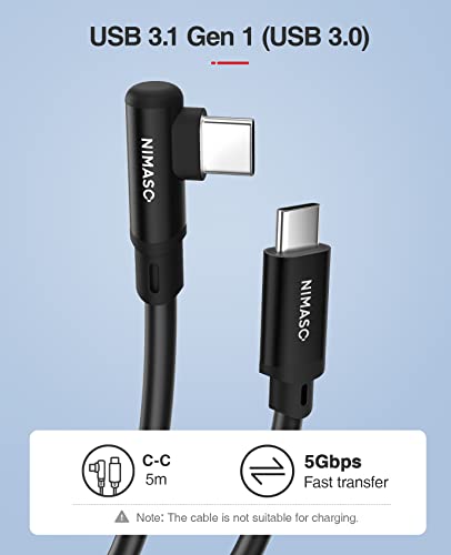 NIMASO USB 3.0 Link Cable 16ft, Compatible with Meta/Oculus Quest 2 / Quest1, High Speed PC Data Transfer USB C to USB C Cable for VR Headset and Gaming PC