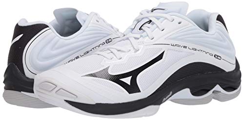 Mizuno womens Wave Lightning Z6 Volleyball Shoe, White/Black, 9.5 US