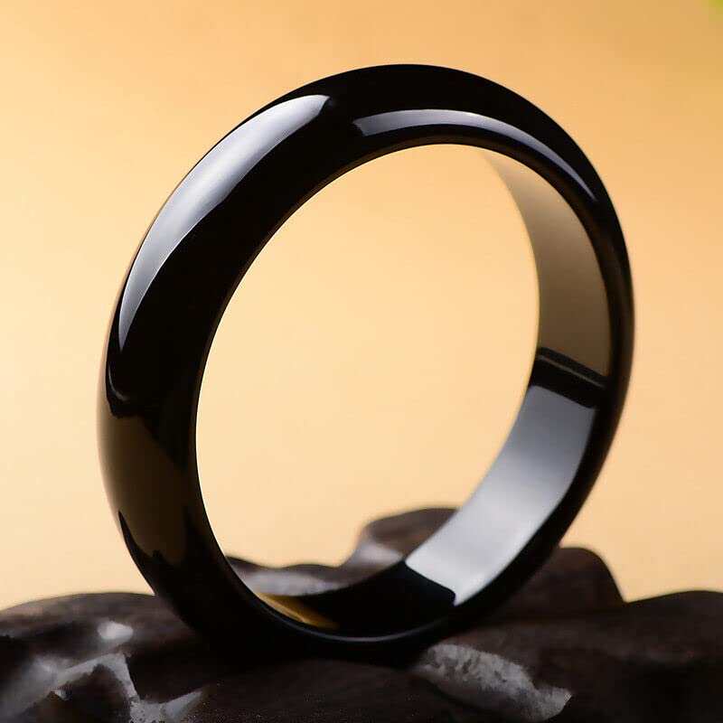 Natural Black Jade jadeite bracelet bangle 66mm Bead#3999