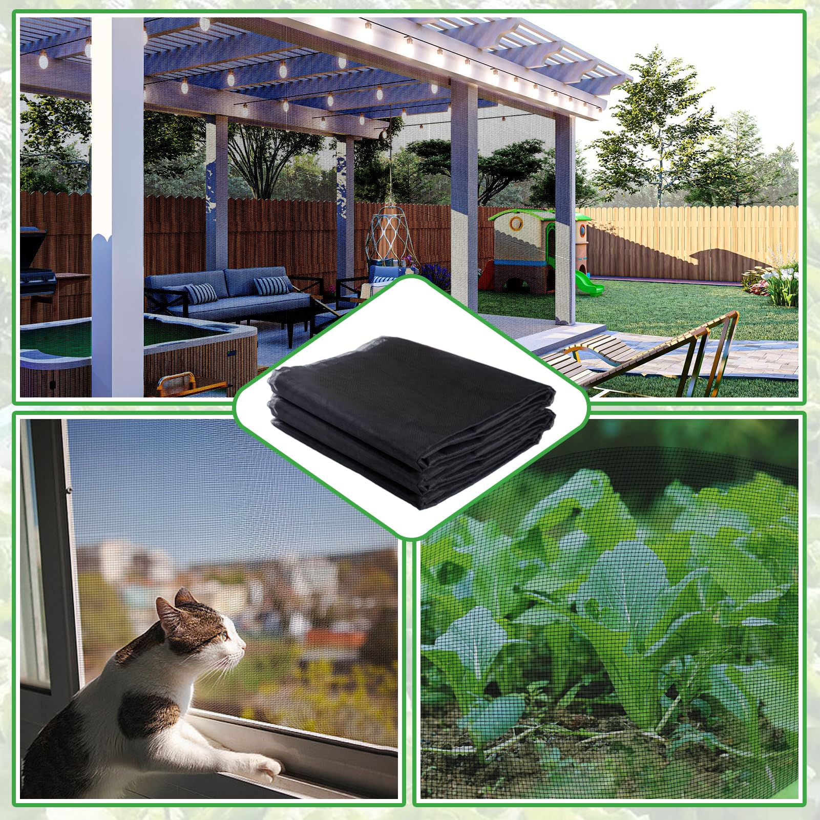 Stronger Garden Mesh Netting - 20 x 10 ft PPT Nano Mosquito Netting Screen, Bird Net Barrier for Outdoor Plants Vegetables Patios Balconies Terraces, Shading Rate 33% (Black)