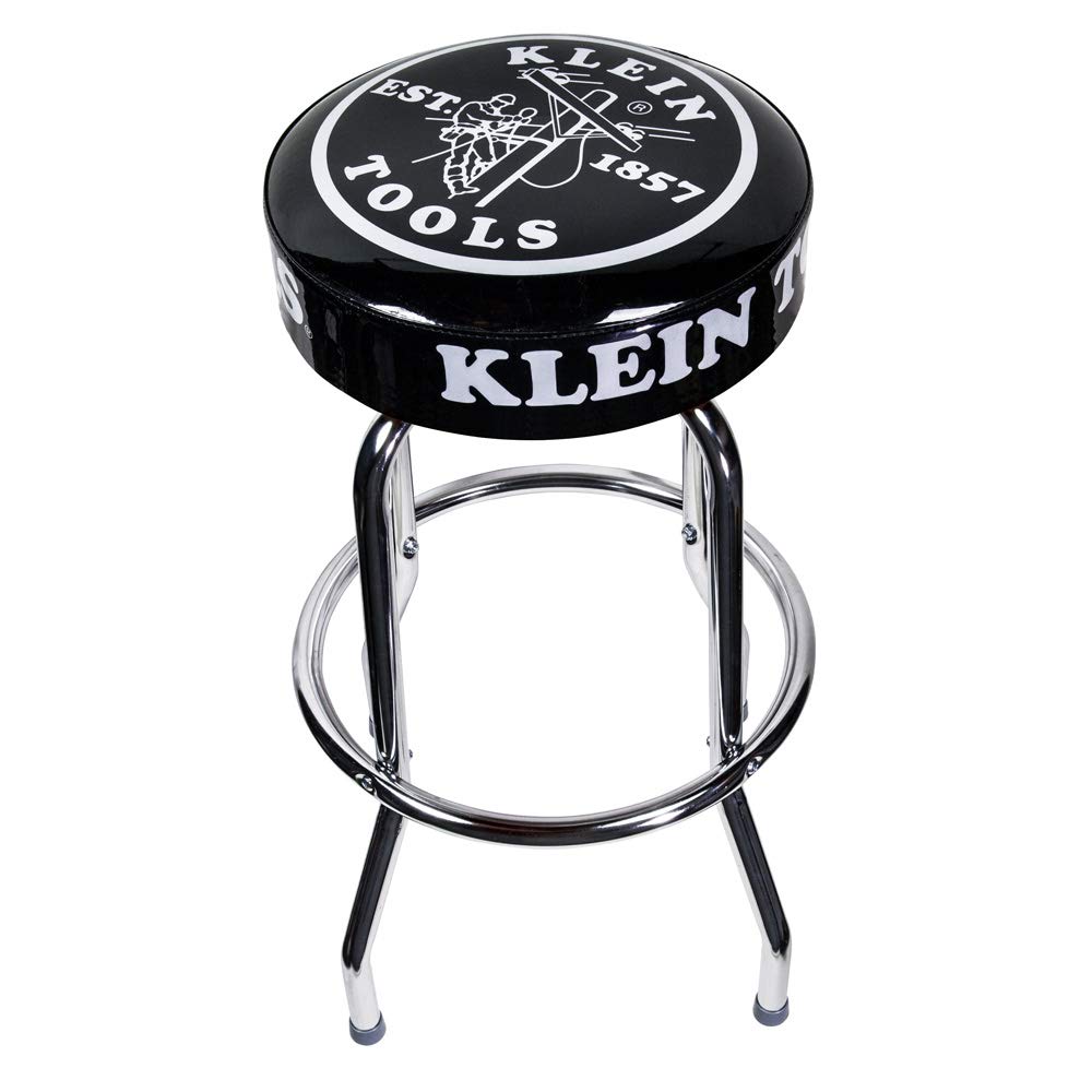 Klein Tools Counter Stool, Swivel Seat, Black, 14-Inch by 30-Inch