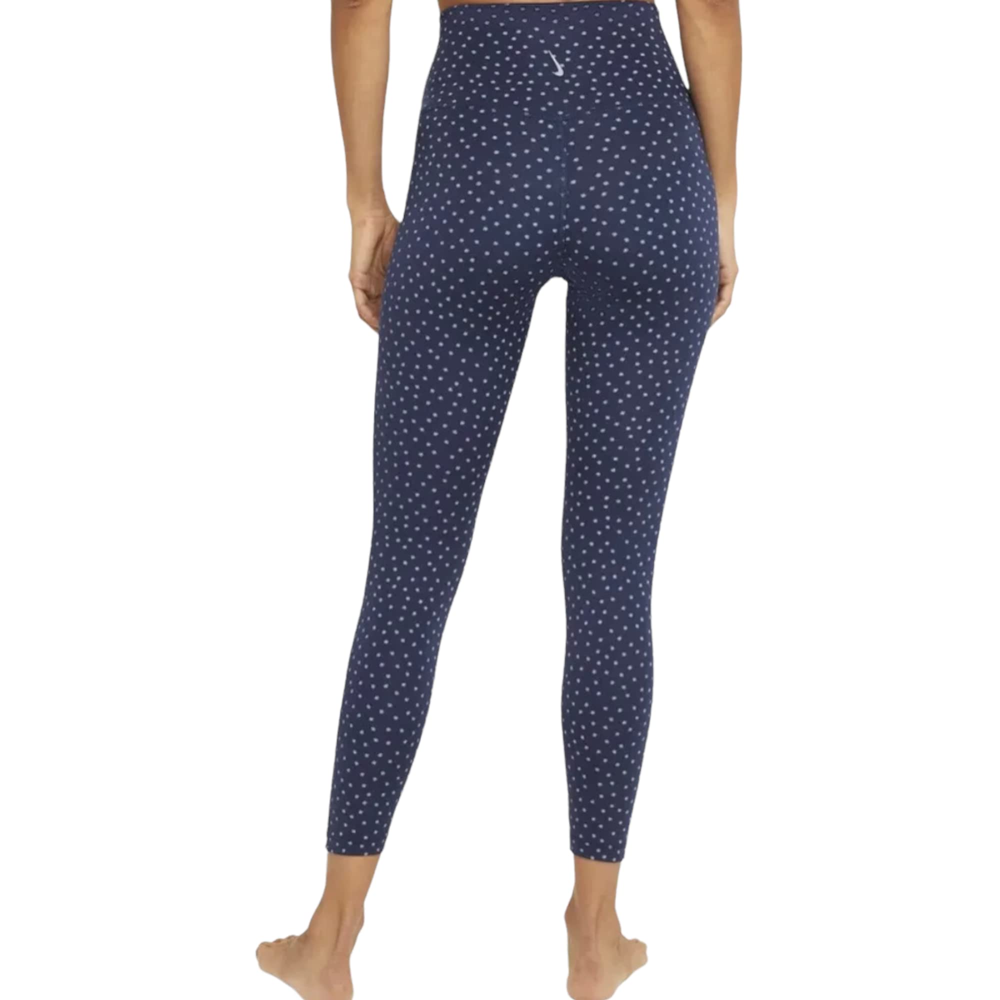 Nike Women Yoga HIGH Rise DOTS Tight FIT Leggings (Medium) Blue