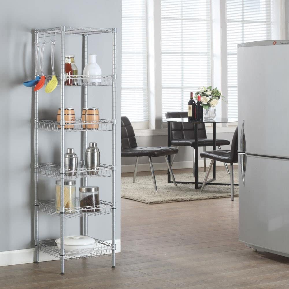 TSRING 6 Tier Wire Storage Shelving Rack for Garage Kitchen Bathroom,265lbs Capacity