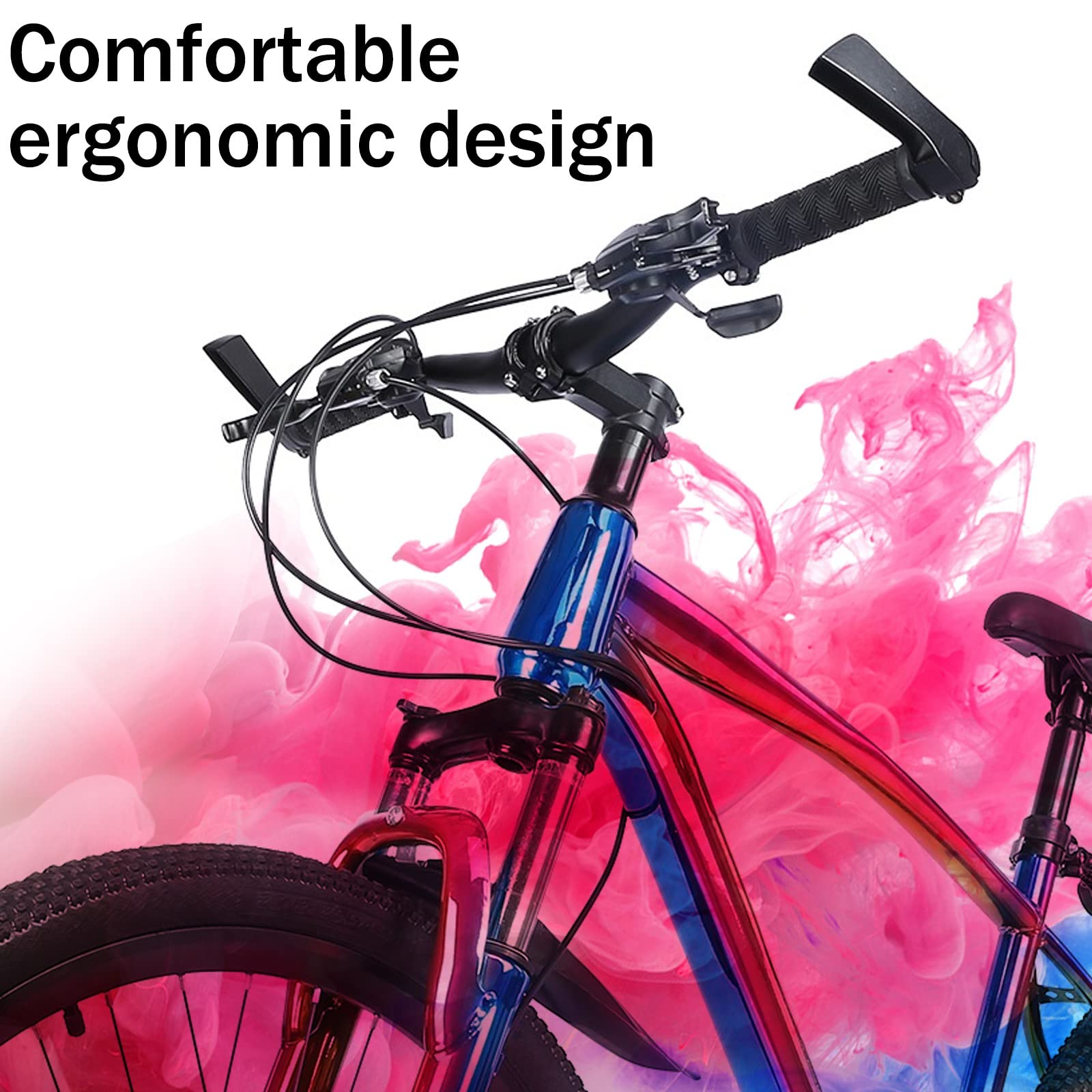 Mens Mountain Bike Bikes,Beach Bicyle，24 Inch, 21-Speed,Lightweight,Gearbox System,Disc Brake(Colour:Gloss Red) (Multicolor, One Size)