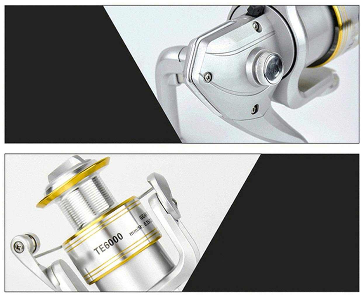 LLJPYX7L Fishing Reel Spinning Fast Fishing Reel Left/Right Hand Interchangeable 5.5:1 Gear Ratio 6 Rust Resistant Gear for Beginners. (Color : 7000)