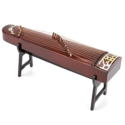 MHYFC Miniature Wooden Chinese Zither Musical Instrument Model Display Mini Ornaments Craft Home Decor