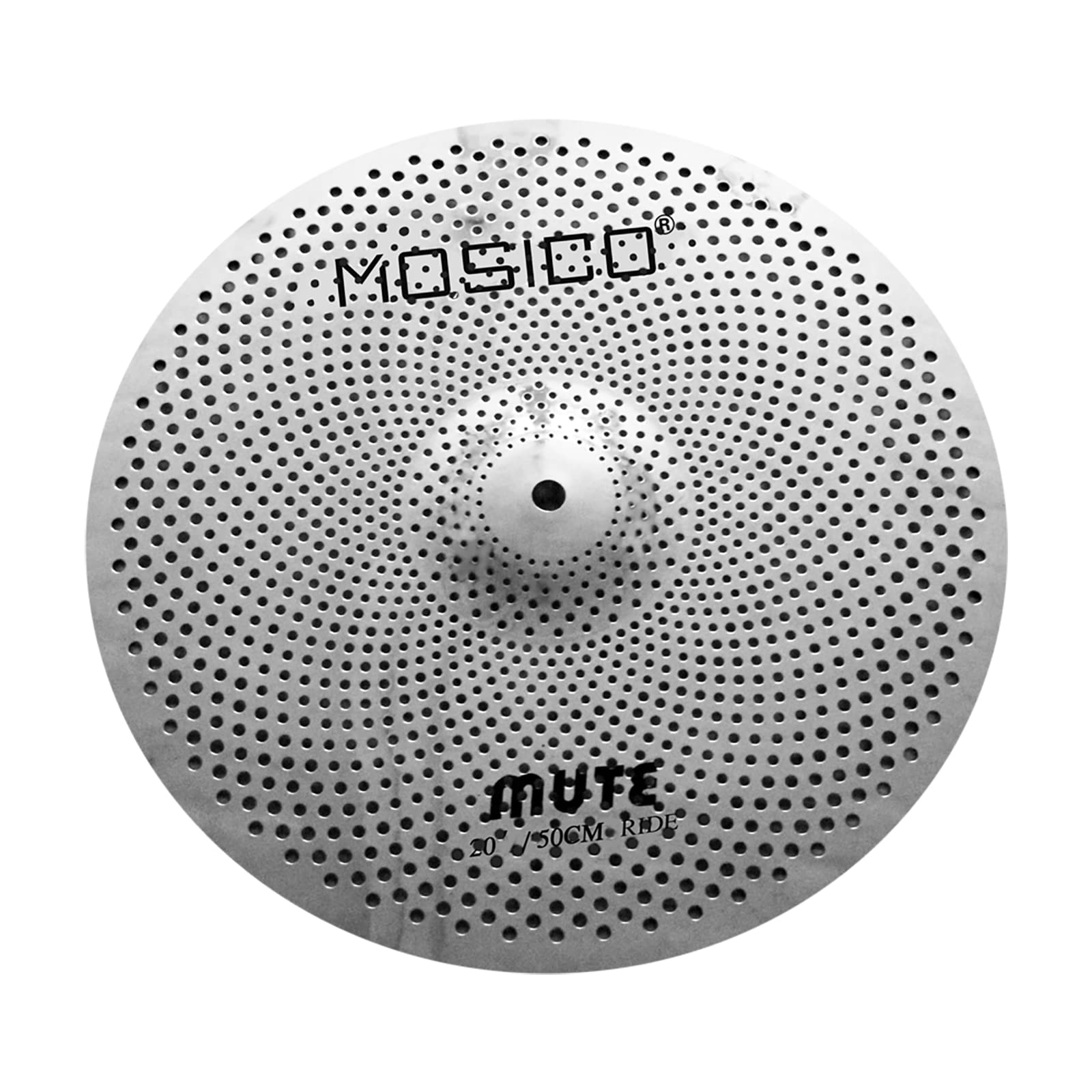 Mosico Low Volume Cymbal Pack Mute Cymbal set 14'hi-hat+16"crash+18'crash+20"ride 5Pcs Practice Cymbals for Drums (Bright Silver)
