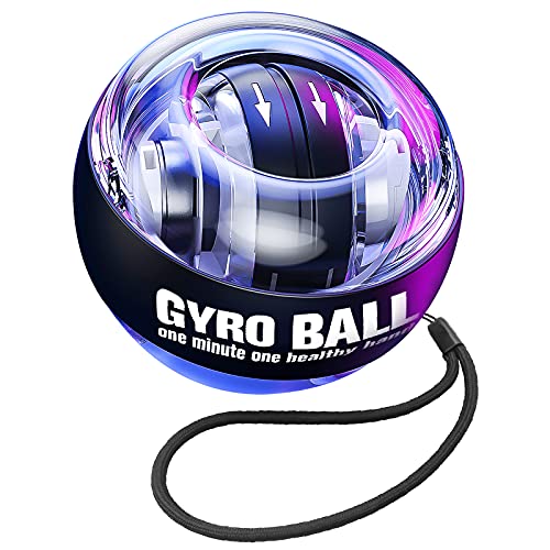 JIN BD Wrist Trainer Ball Auto-Start Strengthener Gyroscopic Forearm Exerciser Gyro for Strengthen Arms, Fingers, Bones and Muscles with LED light,blue
