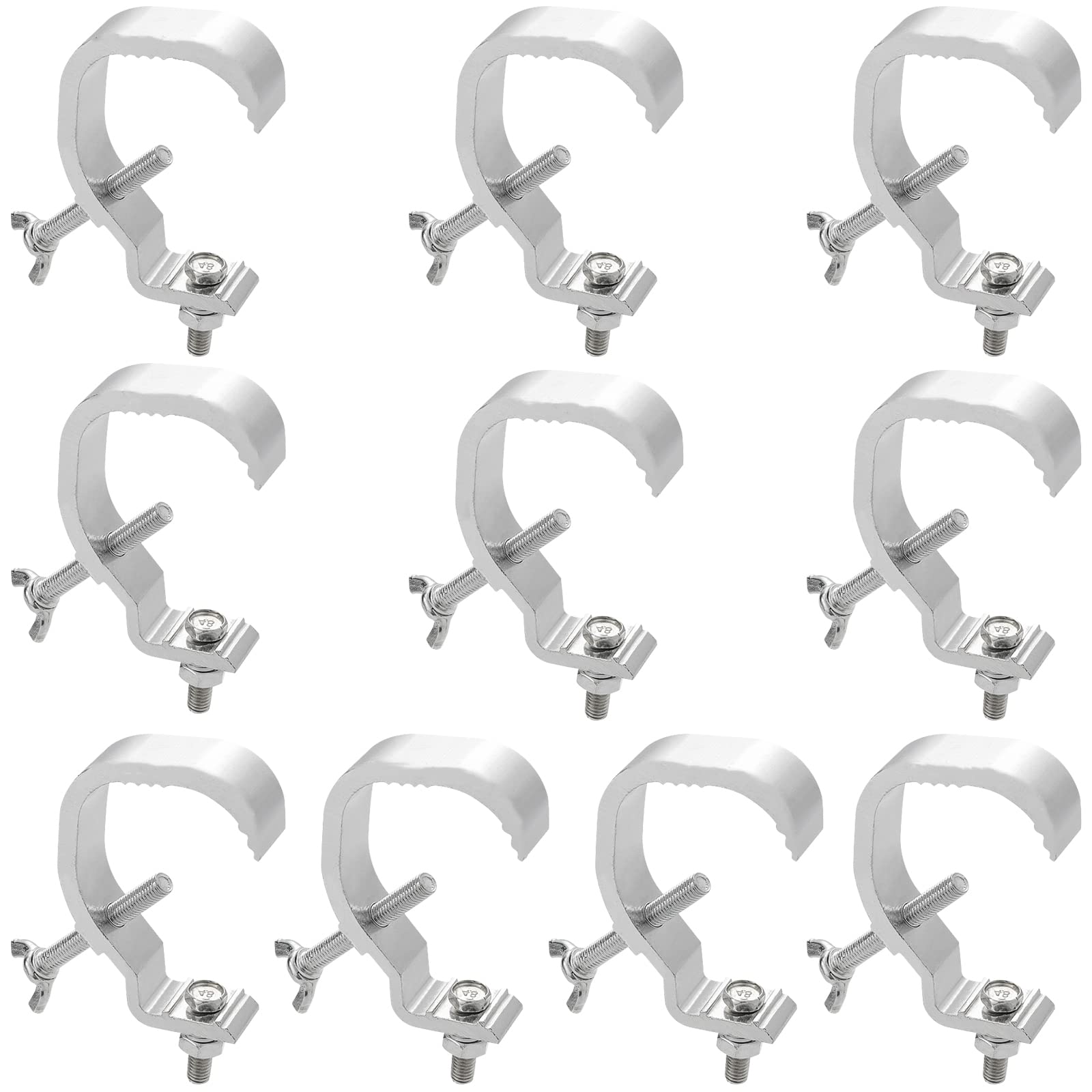 NINGWAAN 10 PCS Stage Light Clamp Hook, Aluminum Alloy Truss Clamp, C Clamp Mounting Truss Bracket Hook for DJ Lighting, LED Par Light and Spotlight, Fit for 1.18-2 Inch OD Tube/Pipe_AB