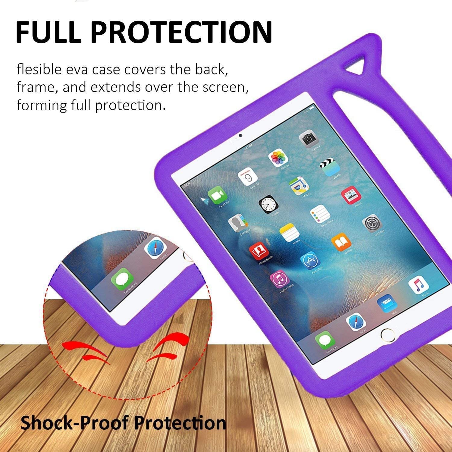 iPad Mini 6 Case for Kids : Safe Shockproof Protection for 8.3 inch Kid Proof + Ultra Lightweight + Comfort Grip Carrying Handle +Folding Stand-Purple