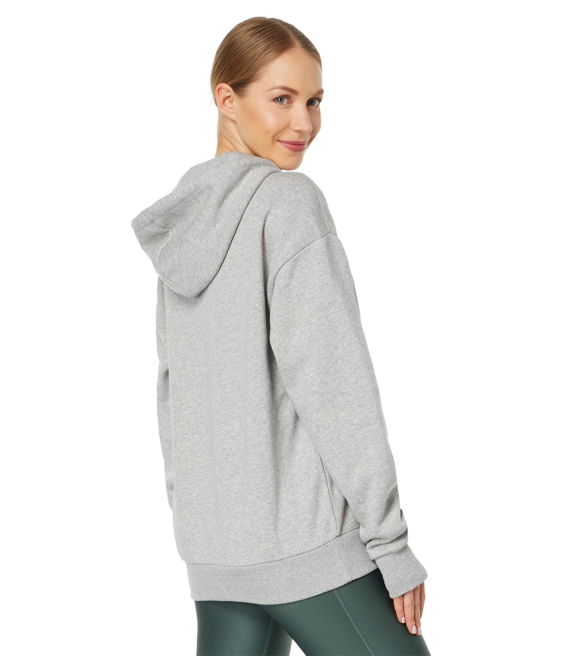 Reebok Women's Standard Big Logo Hoodie, Medium Grey Heather, X-Large