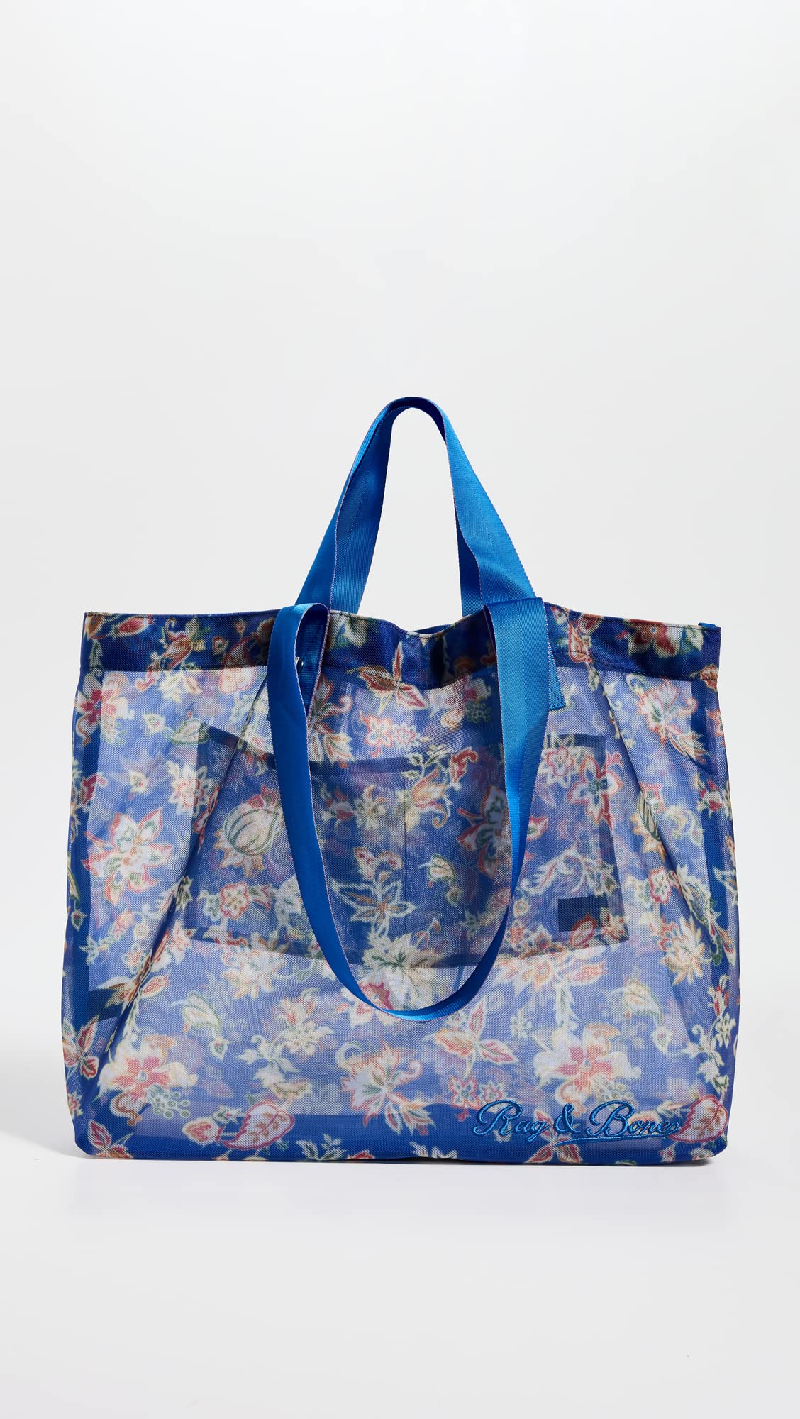 rag & bone Women's Addison Medium Tote, BLURTRFL, Blue, Floral, One Size