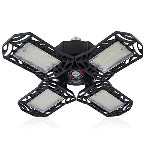 LED Garage Lights, Deformable Garage Light 100W 10000LM Super Bright Led Garage Ceiling Light with 4 Adjustable Panels Shop Lights for Workshop Garage Basement(Daylight White)