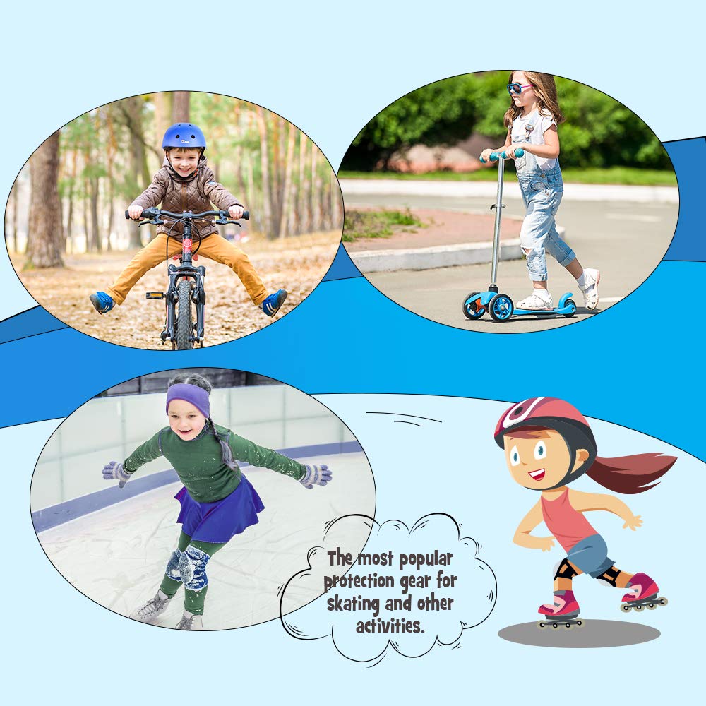JBM Kids Full Protective Gear Set, Multi-Sport Helmet, Knee Pads and Elbow Pads with Wrist Guards, Full Protection