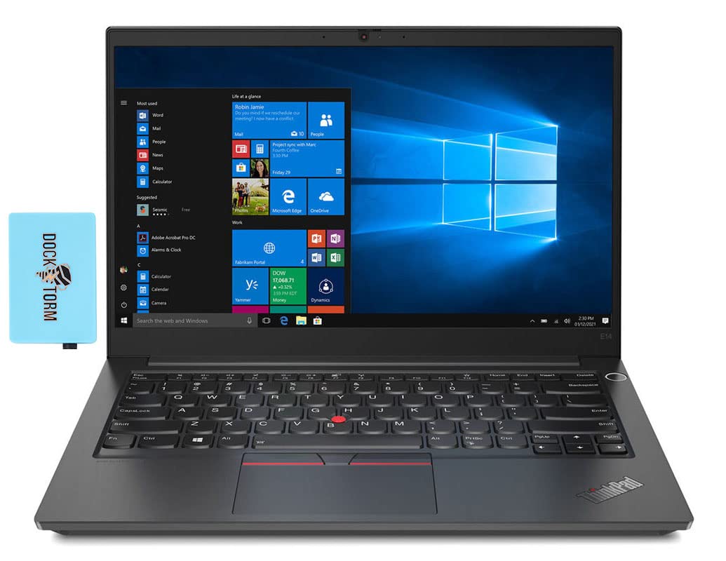 Lenovo ThinkPad E14 Gen 2 Business Laptop 14.0" Touchscre (Intel i7-1165G7, 16GB RAM, 512GB SSD, Fingerprint, Thunderbolt 4, WiFi 6, Bluetooth 5.1, HD Webcam, Win 11 Pro) w/DKZ Hub