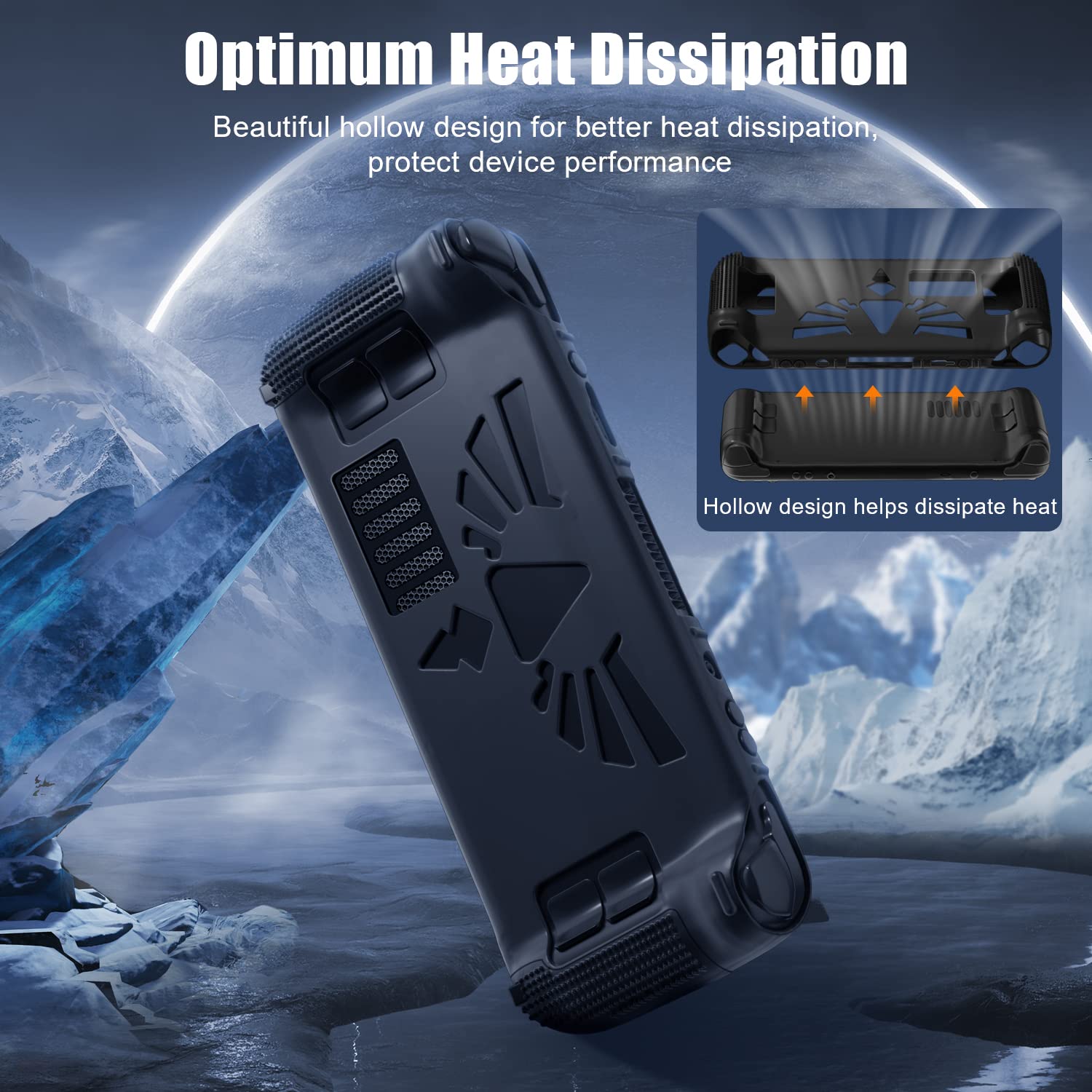 Protective Case for Steam Deck, VICHYIE Soft Silicone Cover Protector, Shockproof, Non-slip and Anti-Scratch Protector Shell for Valve Steam Deck(Black)