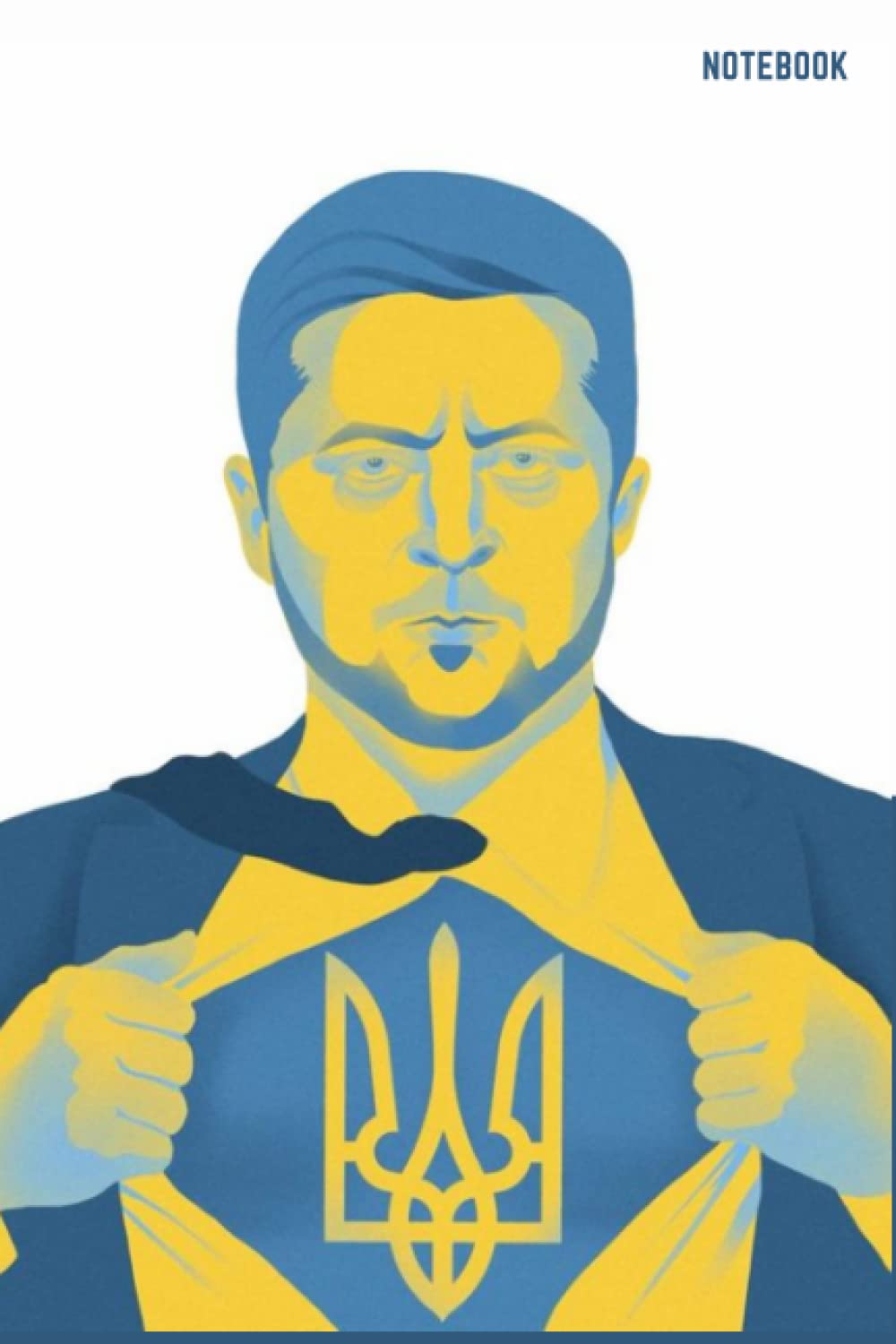 Notebook | Taccuino | Quaderno | Bandiera Ucraina | Presidente dell'Ucraina Zelensky | 100 Pagine