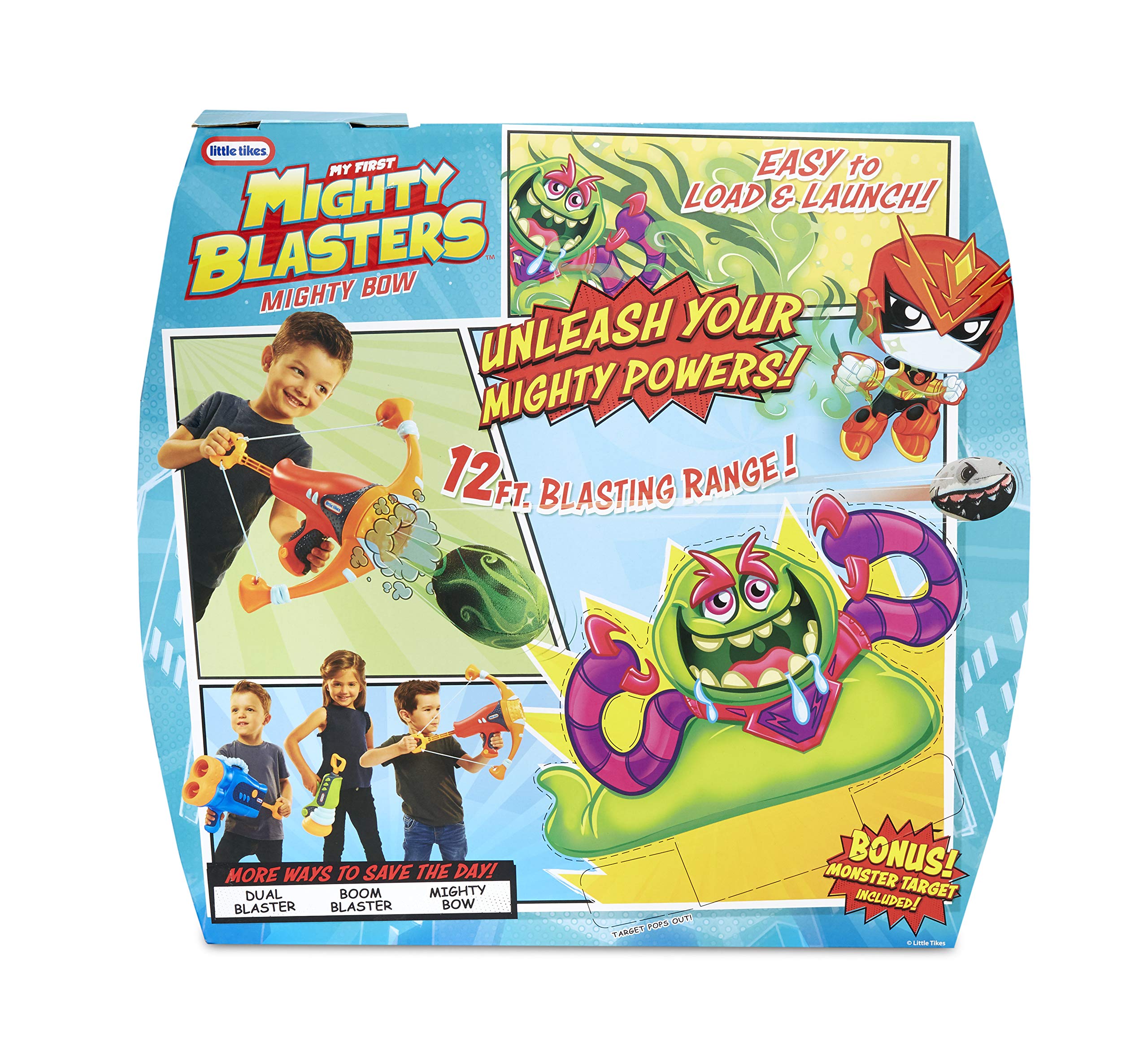 Little Tikes Mighty Blasters Mighty Bow Toy Blaster with 4 Soft Power Pods, Multicolor, Model: