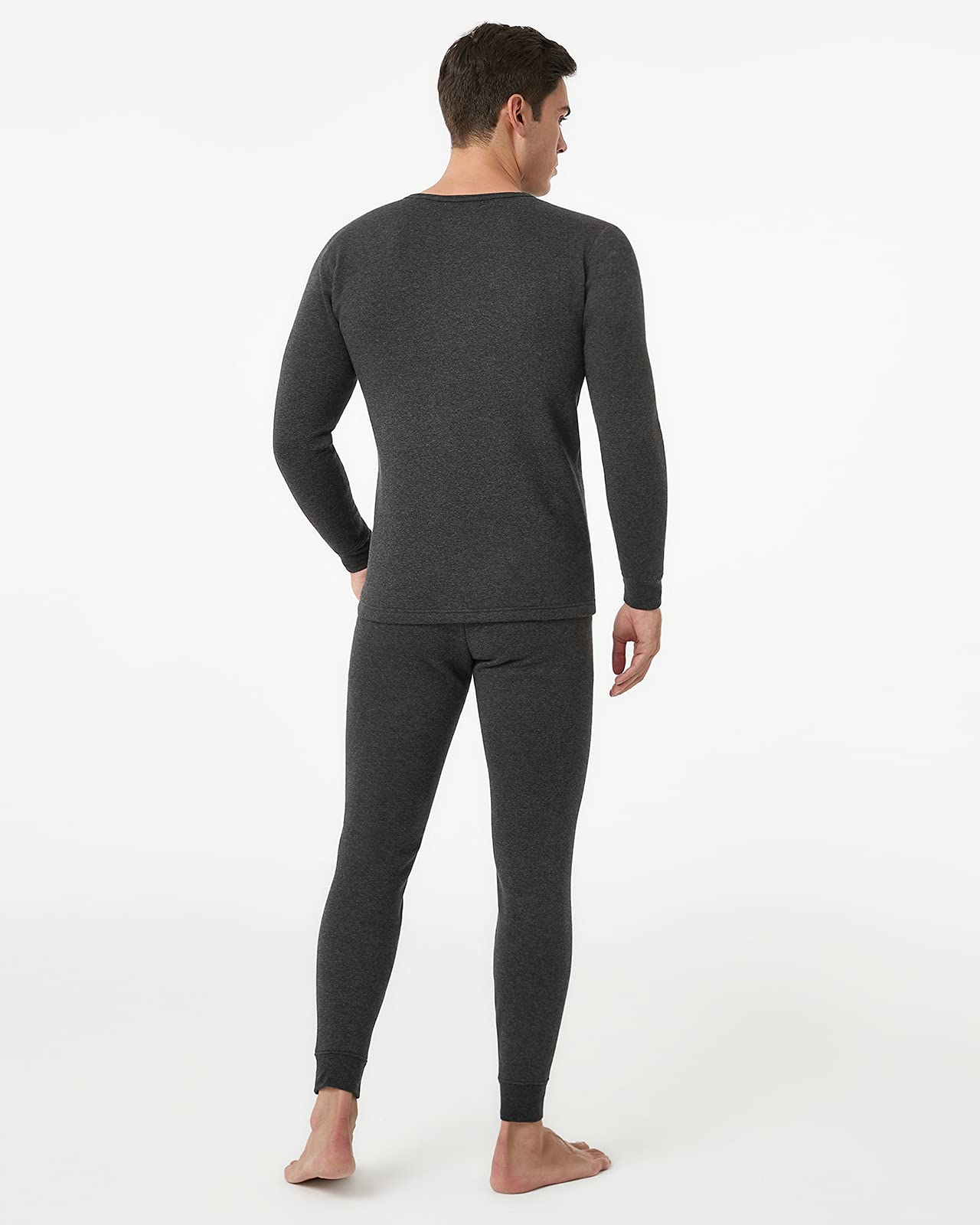 LAPASA Men's Ultra Heavyweight Thermal Underwear Set Extreme Cold Weather Base Layer Top Bottom Fleece Lined Long Johns M63 Medium Dark Grey
