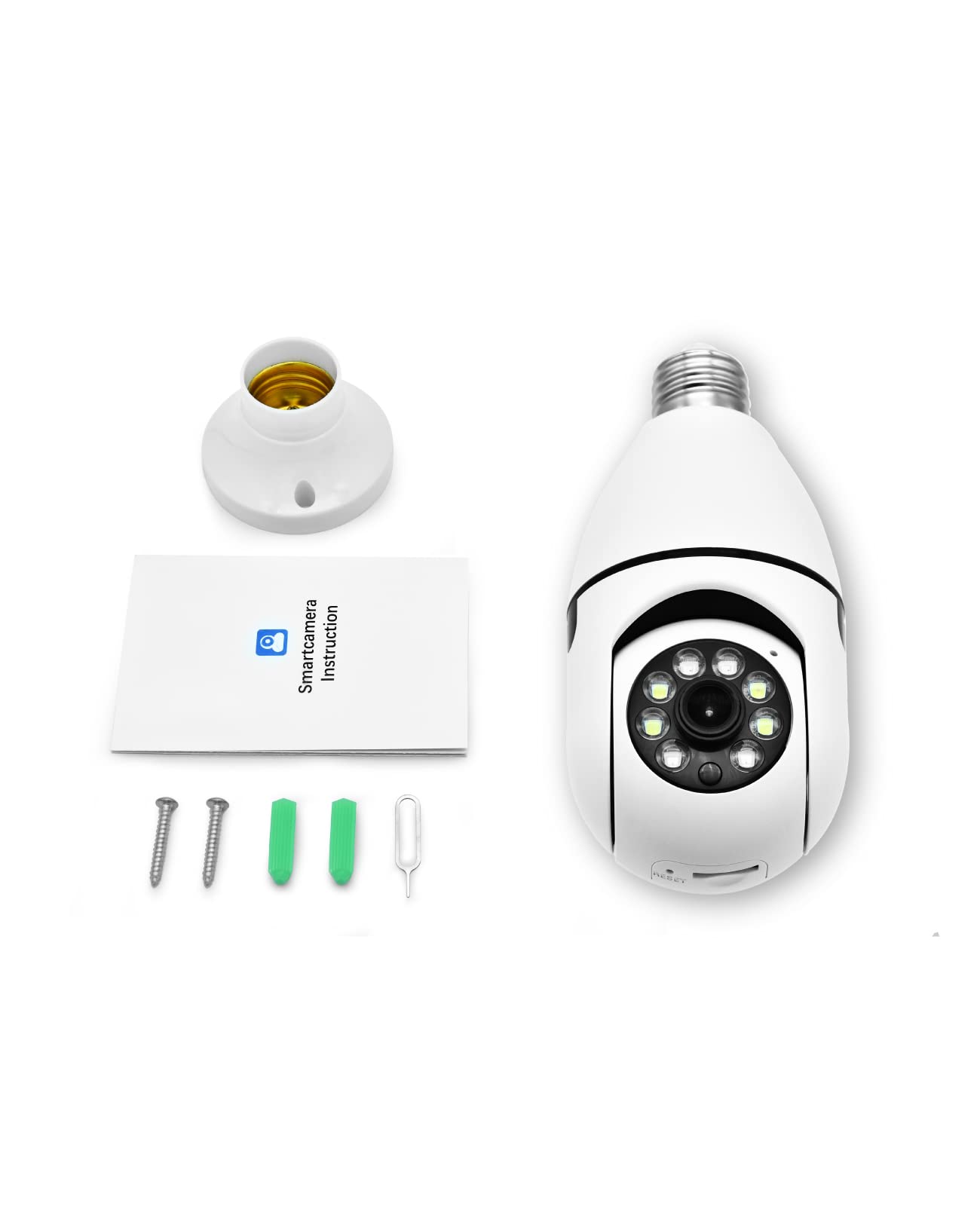 SC2000 Light Bulb Security Camera: Wireless 5G Indoor Outdoor Lightbulb Panoramic Dome Smart Camera with 1080P App Control Motion Detection Night Vision for Home Garden Baby Pet