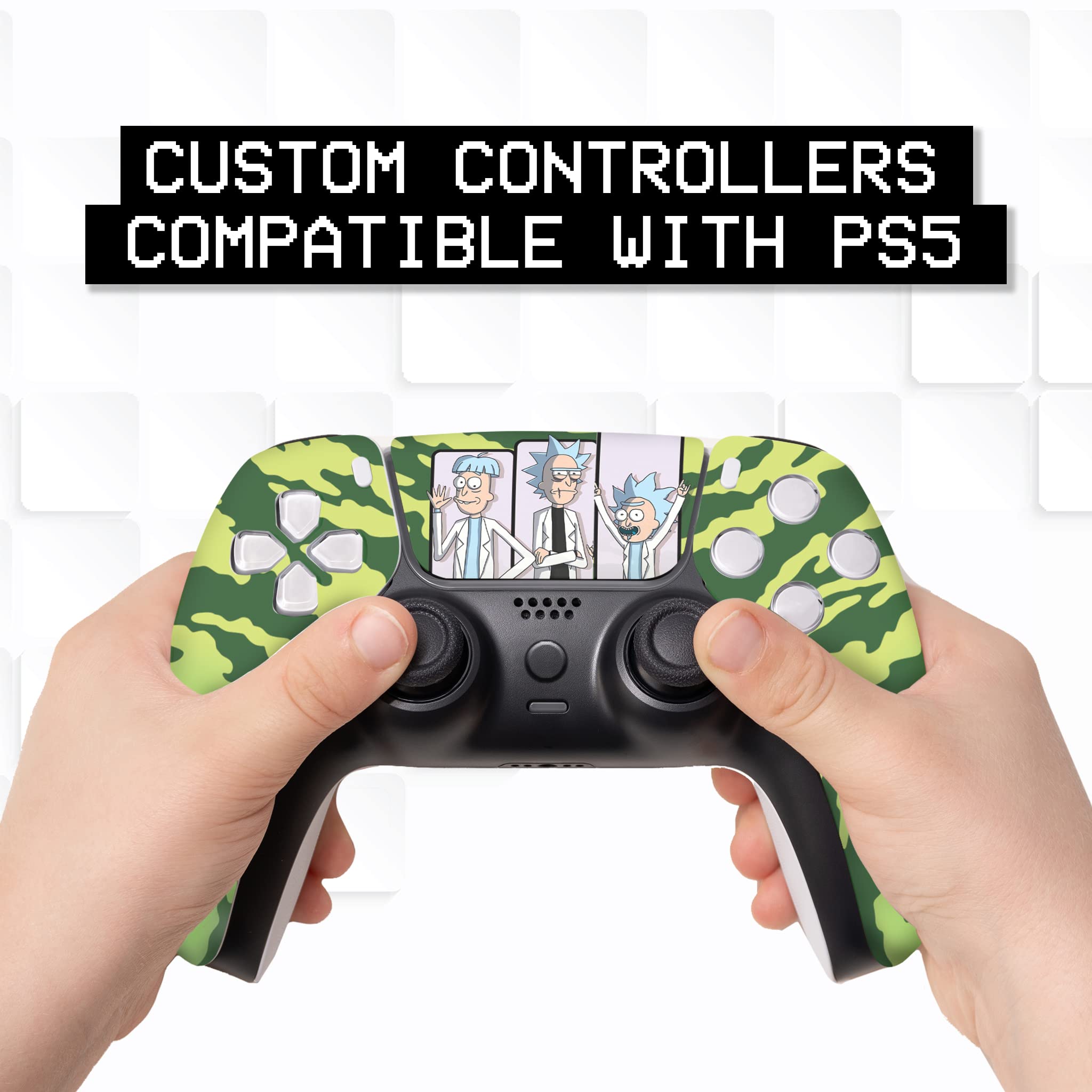 Portal Ricck Custom Modded Controller with Gaming Headset and Quick Charging Stand Compatible with Console | Customized with Permanent Hydro-Dip Printing(Not Just A Skin)(Controller Included)