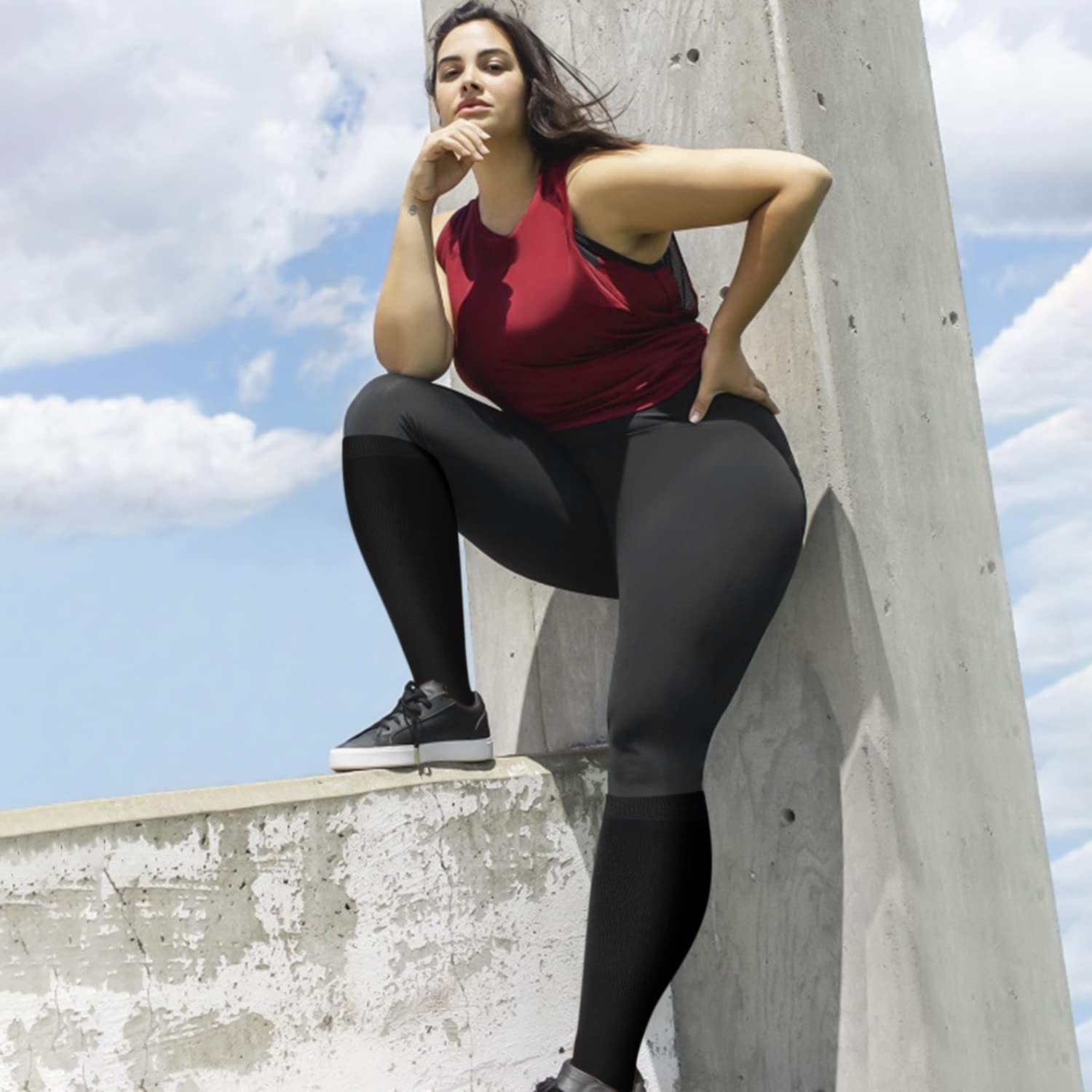 Refeel 3 Packs Plus Size Compression Socks Wide Calf For Women & Men - Large Size Knee High Support Stockings For Medical…