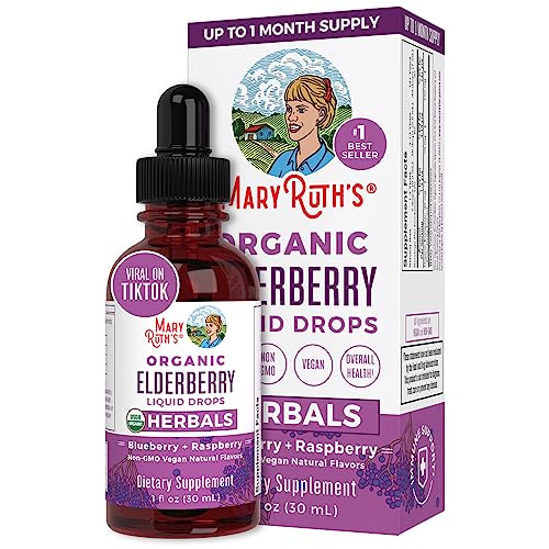 MaryRuth's Elderberry Syrup + Vitamin C Liquid Drops Bundle, 2-Pack Immune Support Liquid Supplements, Vegan, Non-GMO, USDA Organic