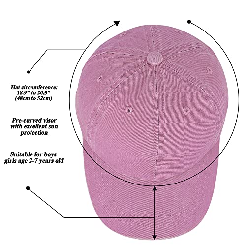 Kids Baby Girls Hat Washed Baseball Cap Cotton Solid Sun Hats for Children