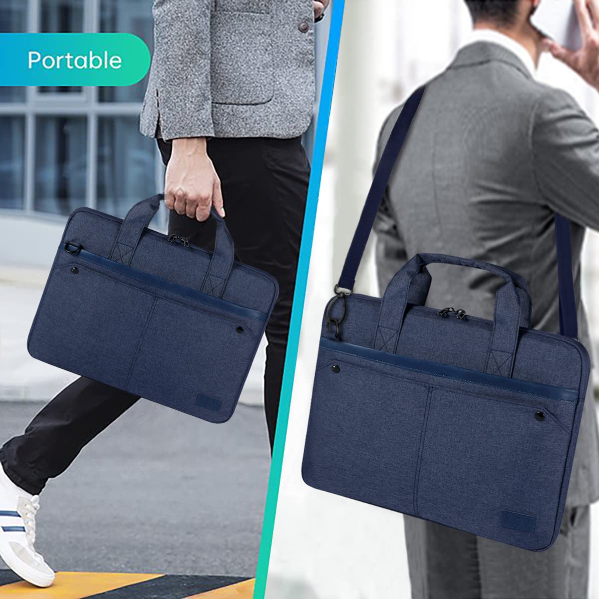 KCY Laptop Bag Case 13 13.3 14 Inch with Shoulder Starp, Waterproof Slim Computer Sleeve Compatible with MacBook Air 13 M1/M2, MacBook Pro 13/14, 13.5β Surface Laptop 5/4, Chromebook 14, Purple