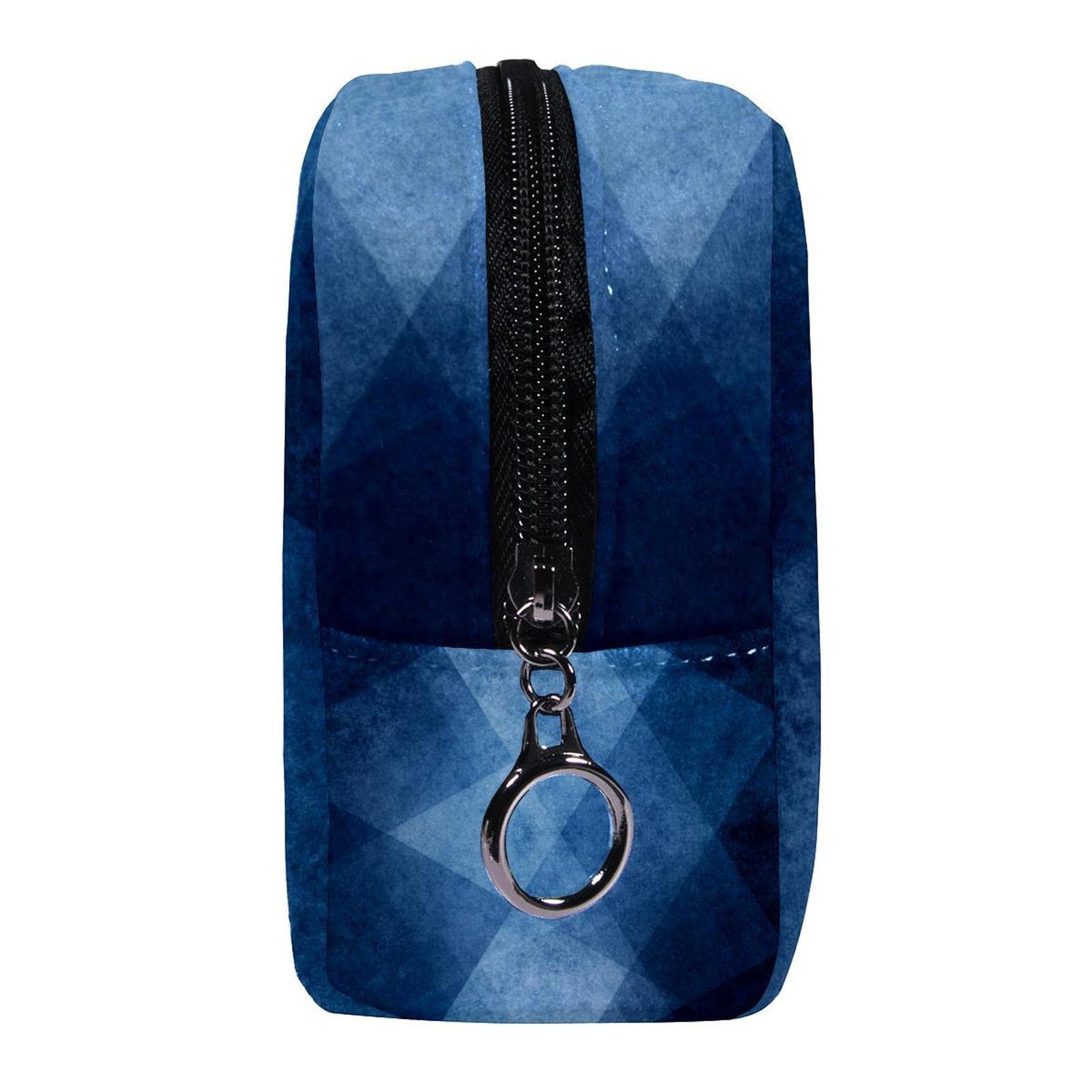TBOUOBT Gifts for Men Women Makeup Bags Toiletry Pouch Small Cosmetic Bags, Navy Blue Geometric Pattern Modern