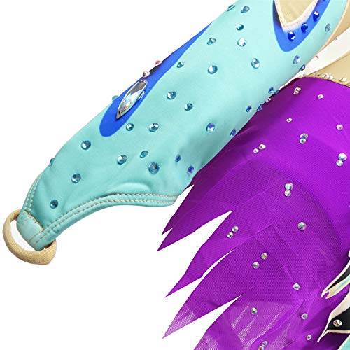LIUHUO Rhythmic Leotards Dress Purple Girls Children Gymnastic Wear Belly Competition Performance Ballet Leotards