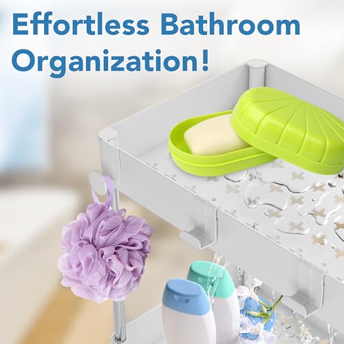 Minmallfe 4 Tier Rolling Cart with Wheels - Rolling Storage Cart as Snack Cart, Utility Cart, Bathroom Storage Shelf, Diaper Cart - Laundry Room Organization and Storage - Cart Organizer (Regular)