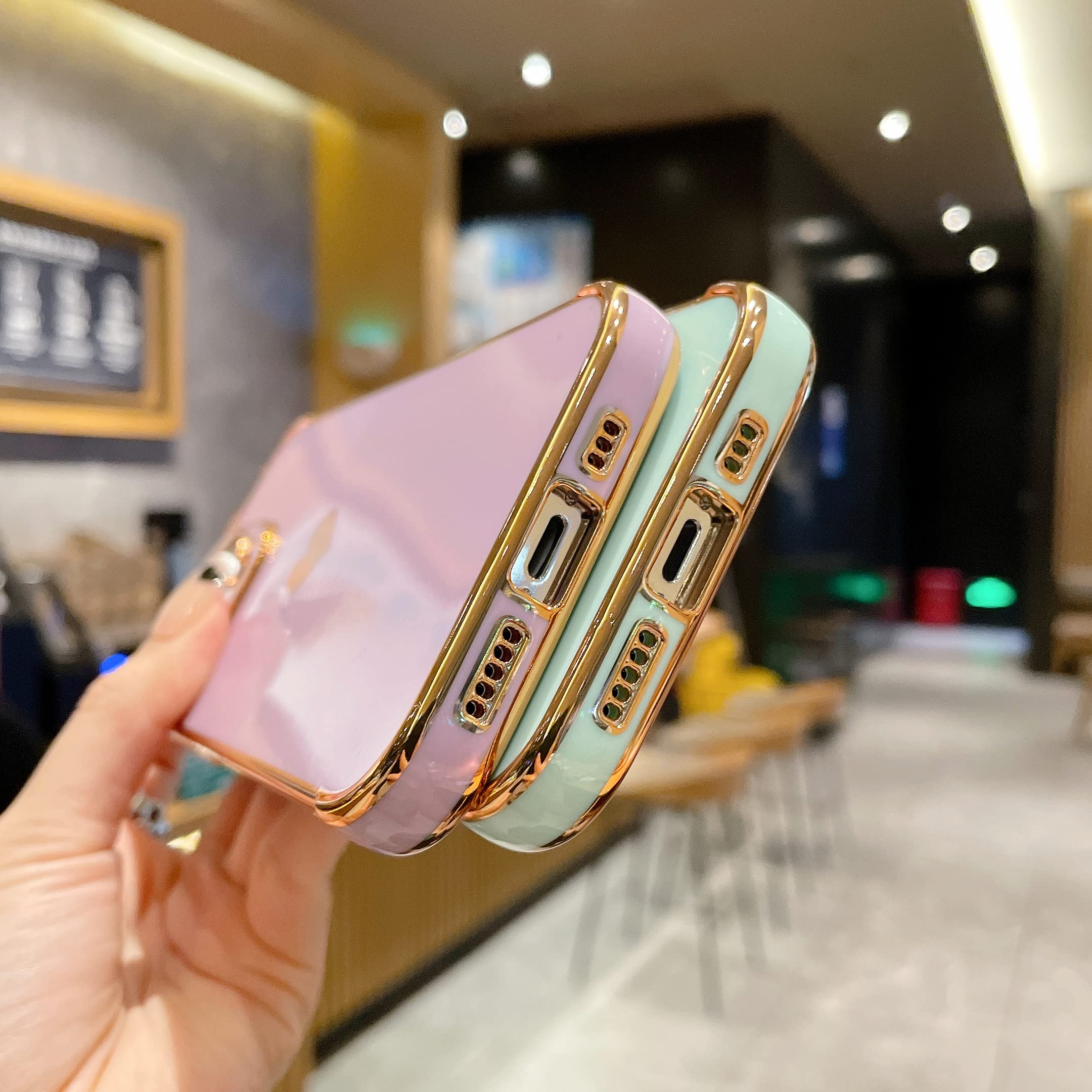 niufoey Designed for iPhone 11 Pro Max Case for Women,Luxury Love Heart Plating Phone Case with Camera Protection,Soft TPU Bumper with Small Love Pattern,Airbag Shockproof Case Cover 6.5 inch-Purple