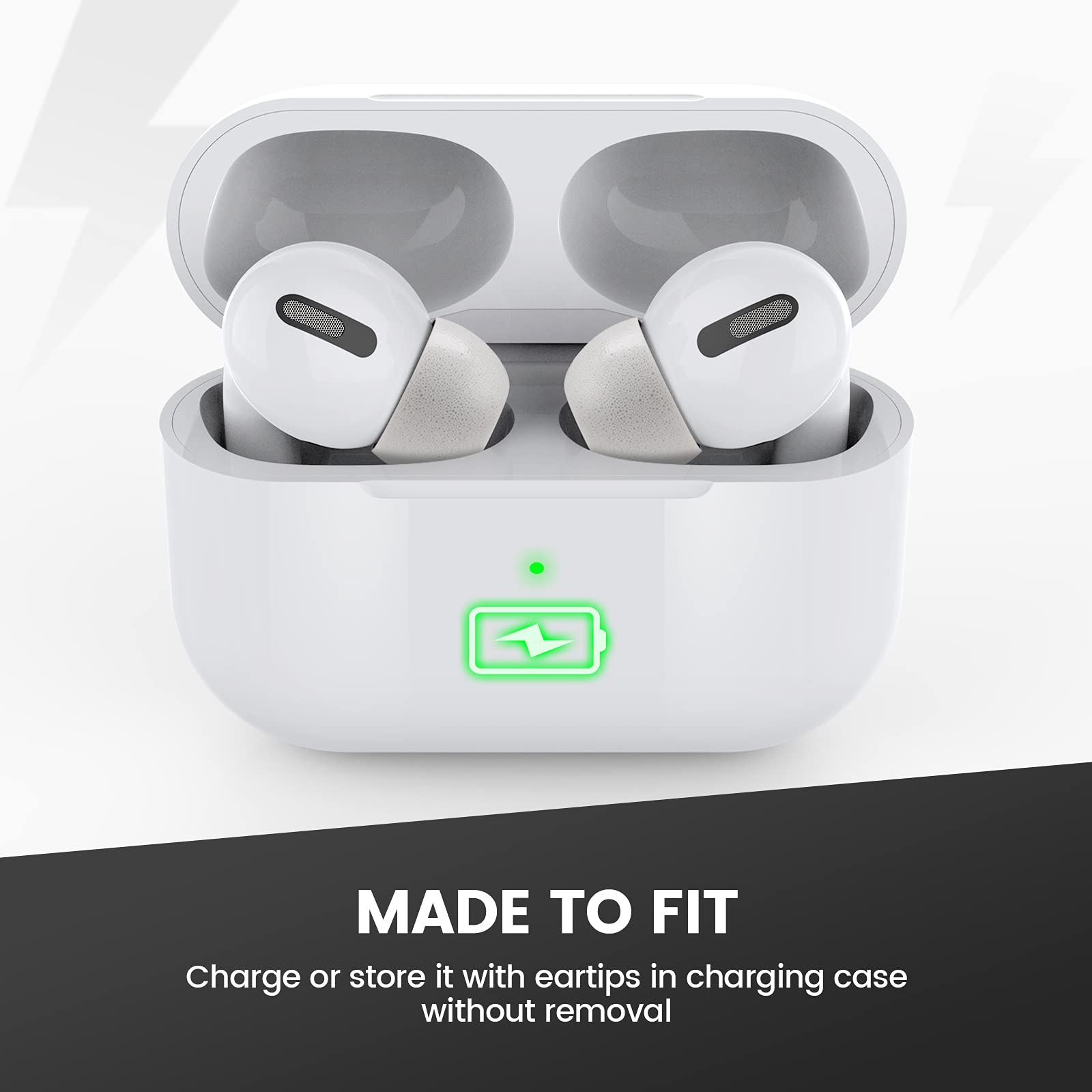 Memory Foam Replacement Premium Ear Tips for Apple Airpods Pro Wireless Earbuds, Ultra-Comfort, Noise Reduction, Anti-Slip Eartips, Fit in The Charging Case, Easy Install, Grey, 3-Paris Mixed Sizes