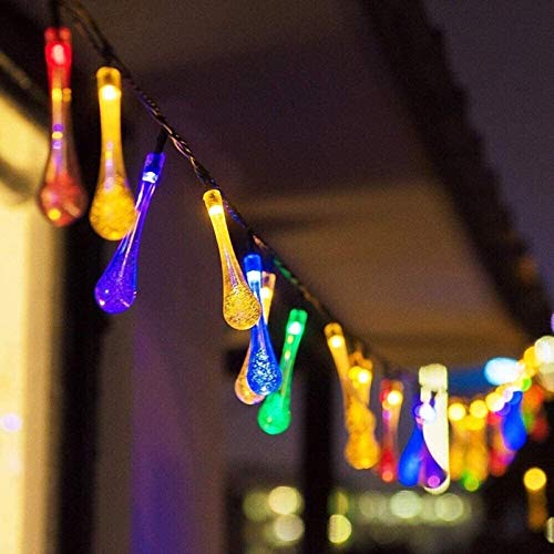 LIUPENGWEI Solar String Lights,20 Lights-400 Lights 5m-52m Outdoor Fairy Light with Shape of Waterdrop/Teardrop/Raindrop Patio Lighting Decor for Home Garden Lights Garden Ghost Light