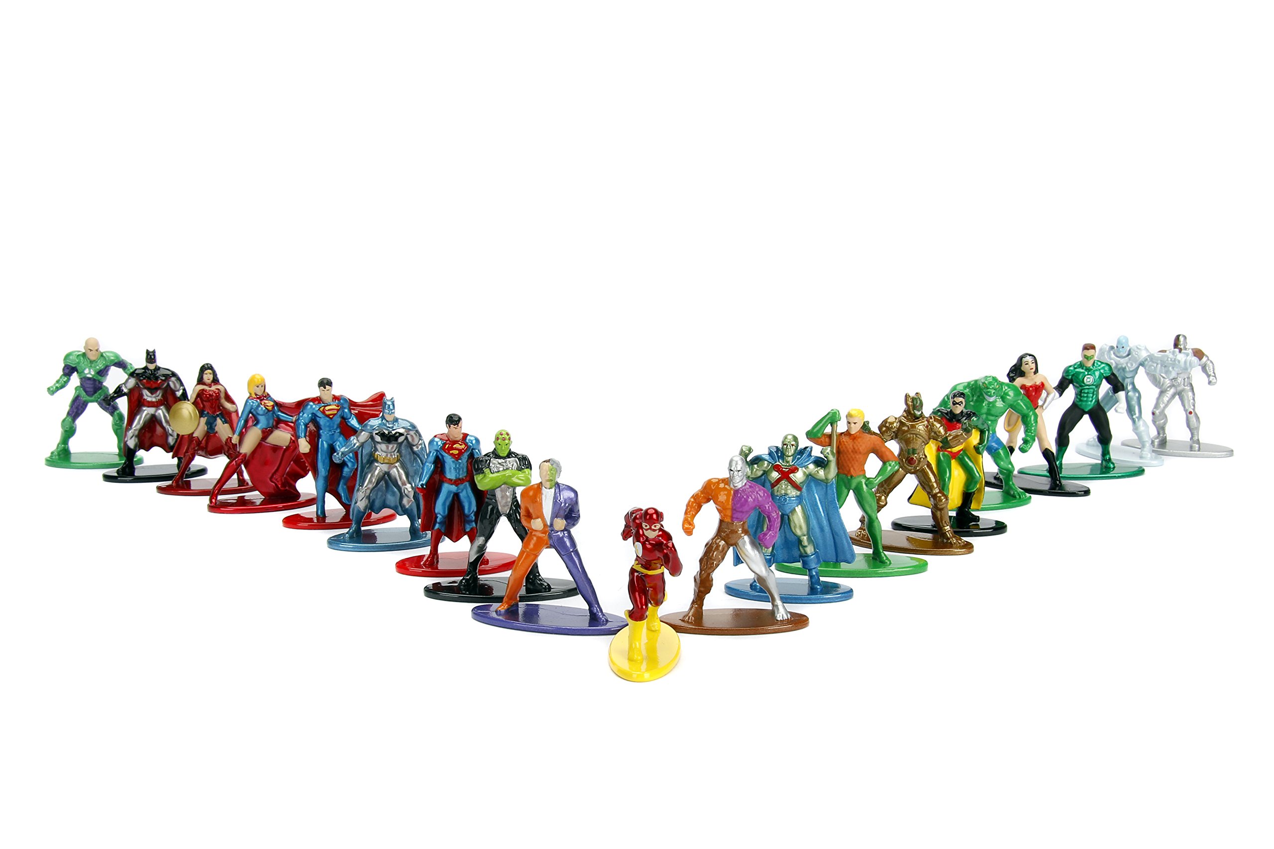 Jada Toys DC Comics 1.65" Die-cast Metal Collectible Figures 20-Pack Wave 1, Toys for Kids and Adults, Multi-Color (84409)