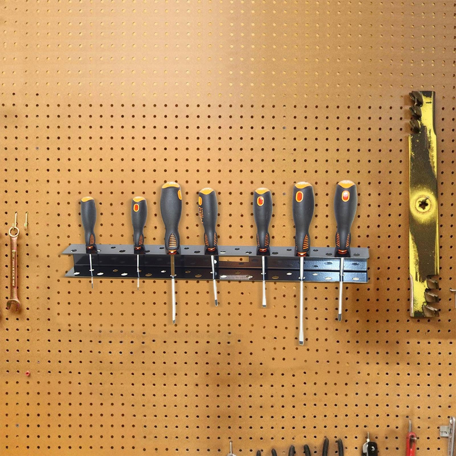 Wall-Mount Screw Organizer | Storage Rack For Screwdrivers And Tools | Workshop, Shed, And Garage Tool Holder