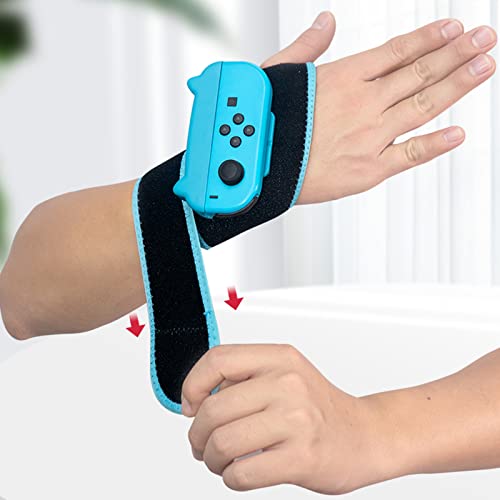 NANANINO Switch Boxing Grips, Switch Wrist Strap Compatible with Nintendo Switch Boxing Game and Switch Dance Game - Blue and Red (2 Packs)