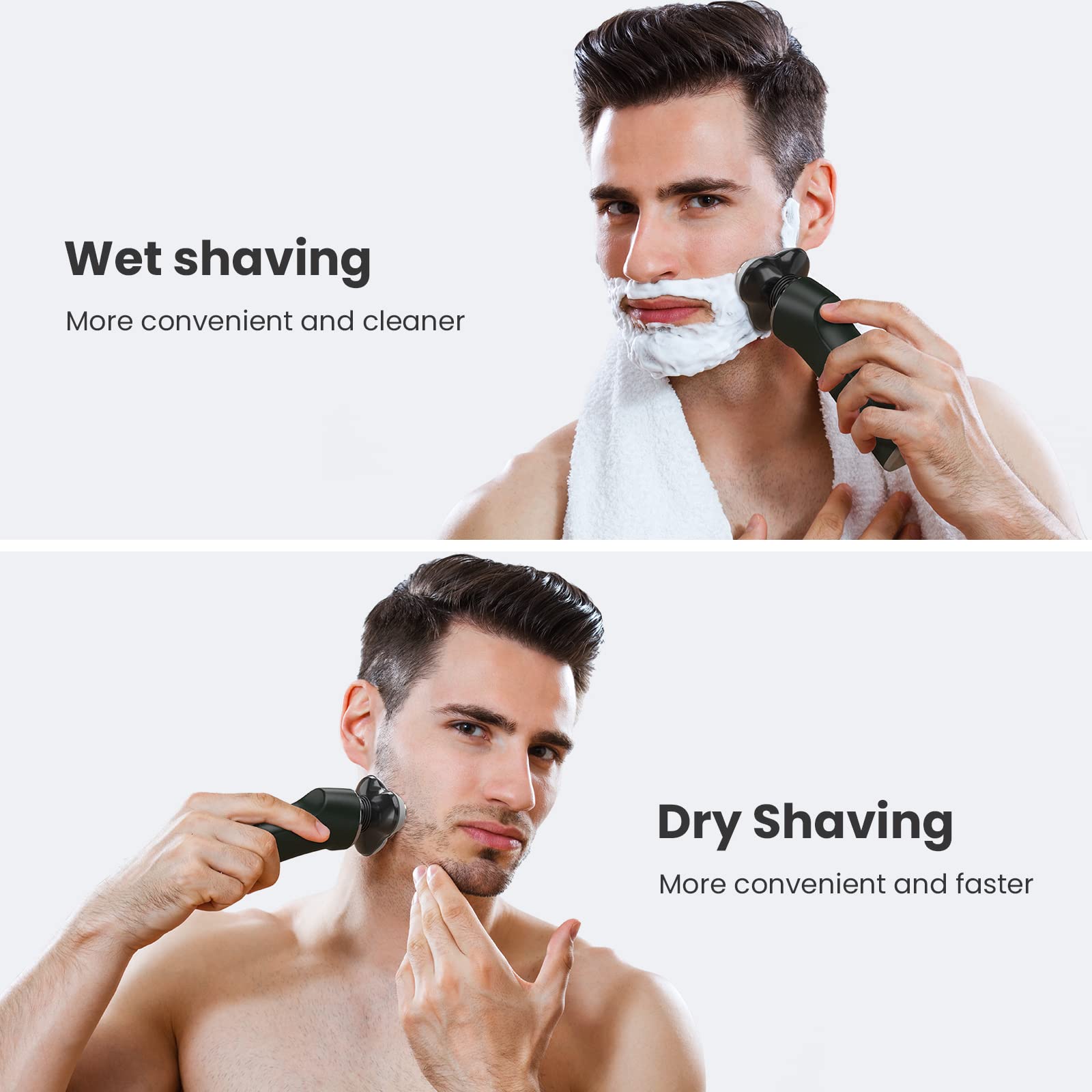 SweetLF Electric Shavers for Men,3 in 1 Rotary Men's Shaver, Type-C Quick Charging Electric Razor,IPX7 Waterproof