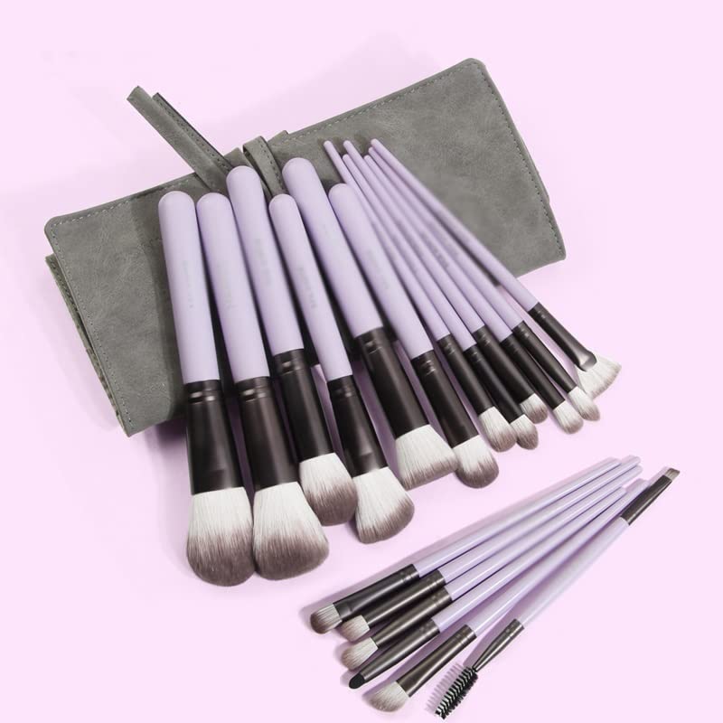 TREXD 18pcs Professional Makeup Brush Set with Bag Cosmetics Tools Powder Foundation Face Brush