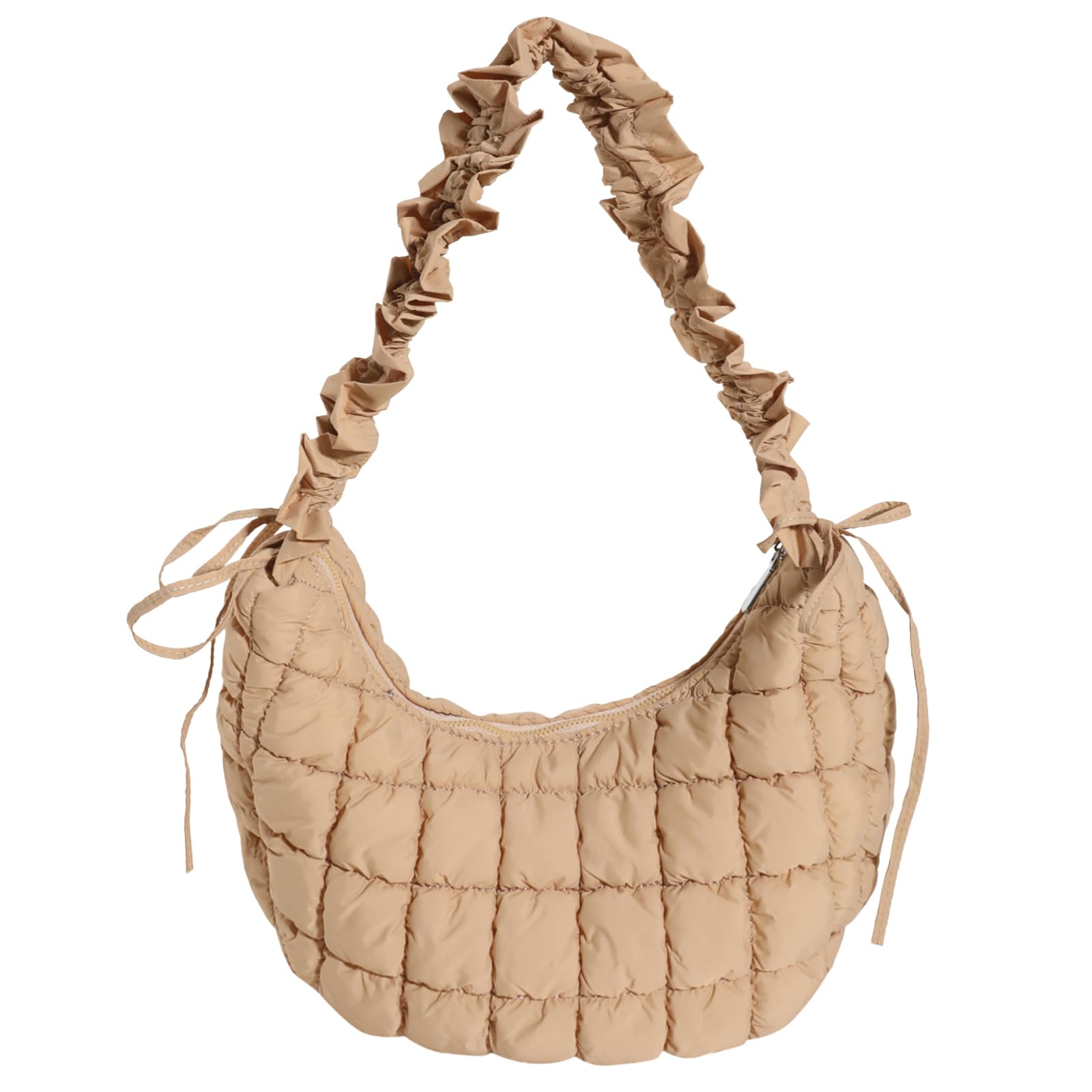 Ovida Women Large Puffy Tote Bag Quilted Down Cotton Padding Shoulder Bag Winter Warm Lightweight Handbag with Zip
