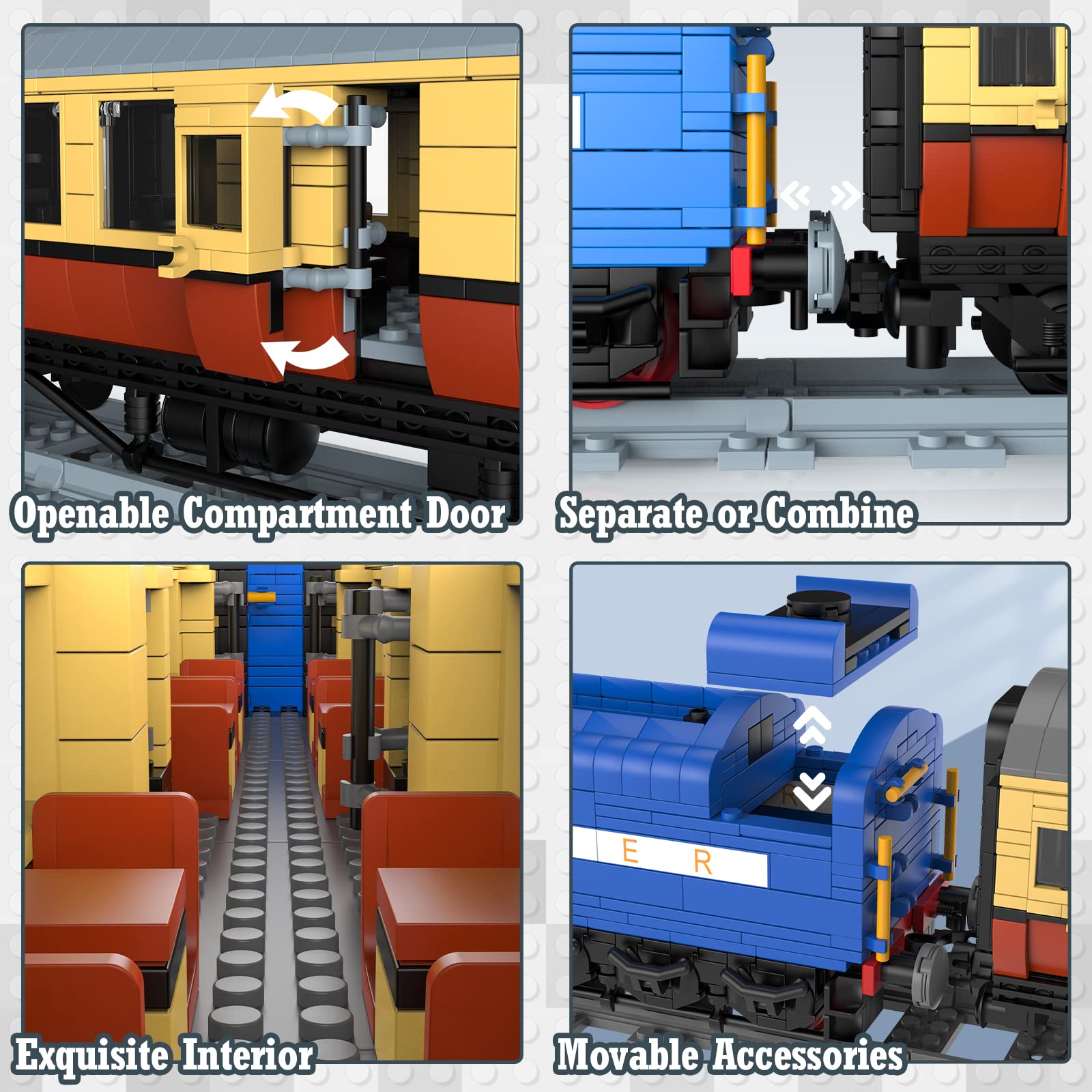 JMBricklayer Train Building Blocks Sets, RC Steam Train Building Block Toy, Scale Model Train with Train Tracks, Train Sets for Adults, Gifts for Teens Age 14+/Adults(4487 PCS)