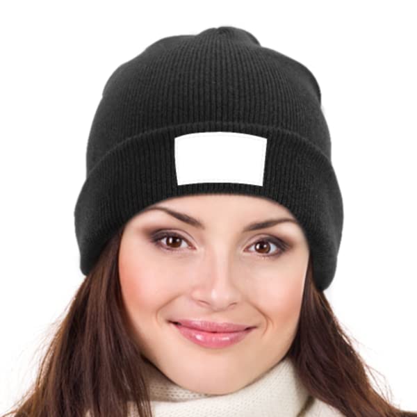 Ovjircd Ping Beanie Hat for Women Men Winter Hat Womens Cuffed Winter Beanie Warm Skull Cap Plain Knit Hat Cap Black