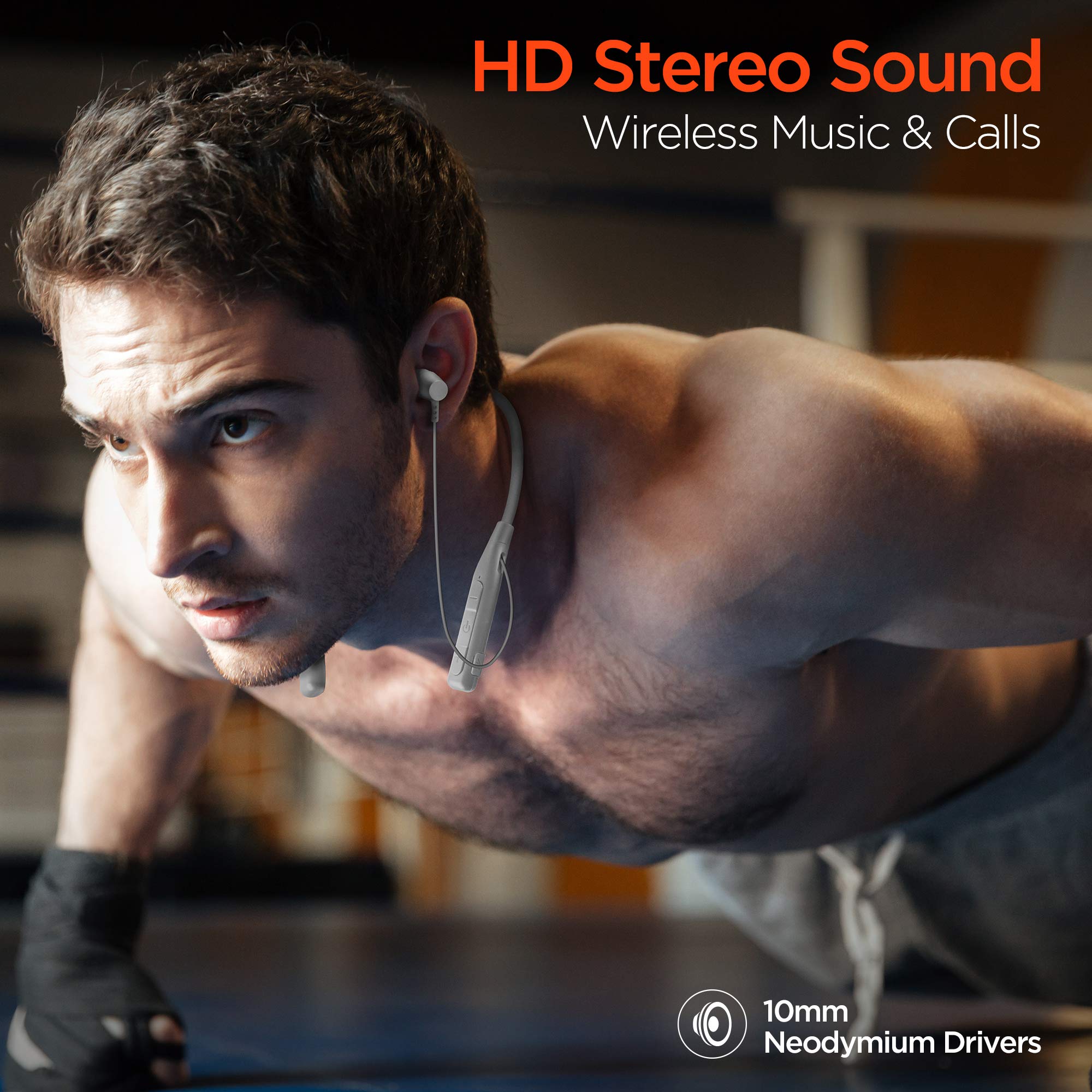 HyperGear Flex Extreme Bluetooth Wireless Earphones Designed for Sports [Seals Audio in & Distractions Out] Sweat-Proof Neckband, Earbud Storage + Calls, Black (14724)