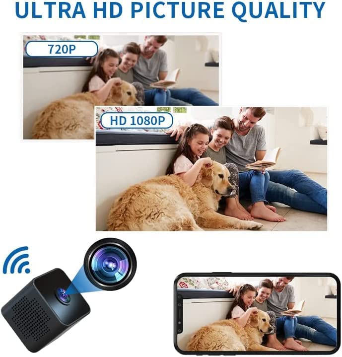 Wireless WiFi Camera Home Body Cam Security Home Cameras for Indoor Outdoor Security Cams with Cellphone App Dog Camera Pet Cams Baby Camera No Need WiFi with Battery Easy Setup Surveillance Cameras