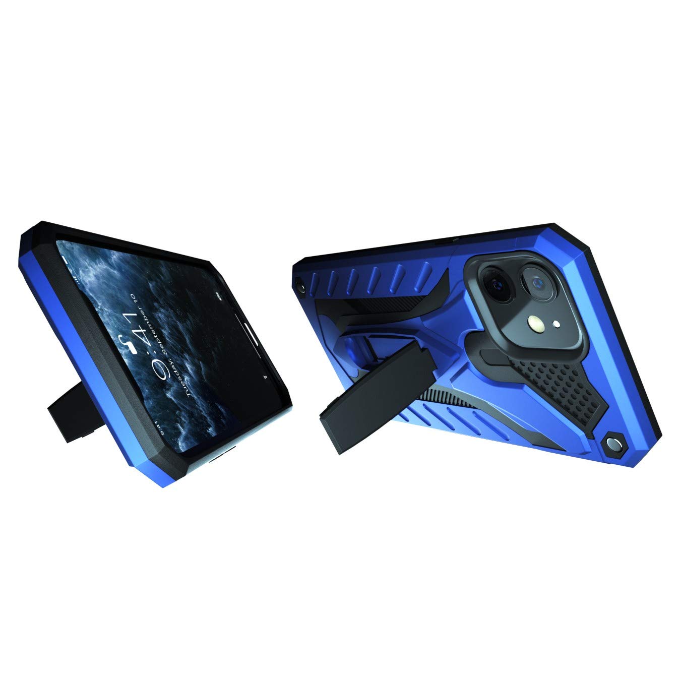 Kitoo Designed for iPhone 11 Case with Kickstand, Military Grade 12ft. Drop Tested - Blue