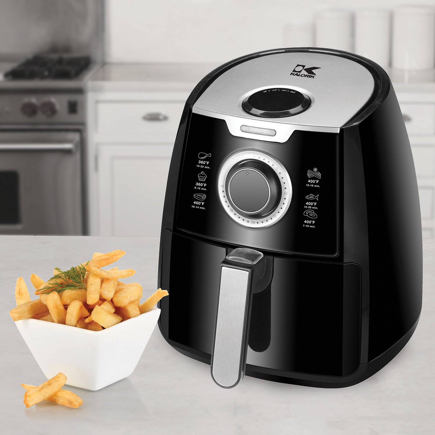 Kalorik Smart Air Fryer, FT 42139 W, Healthy Cooking Dual Layer Rack, White