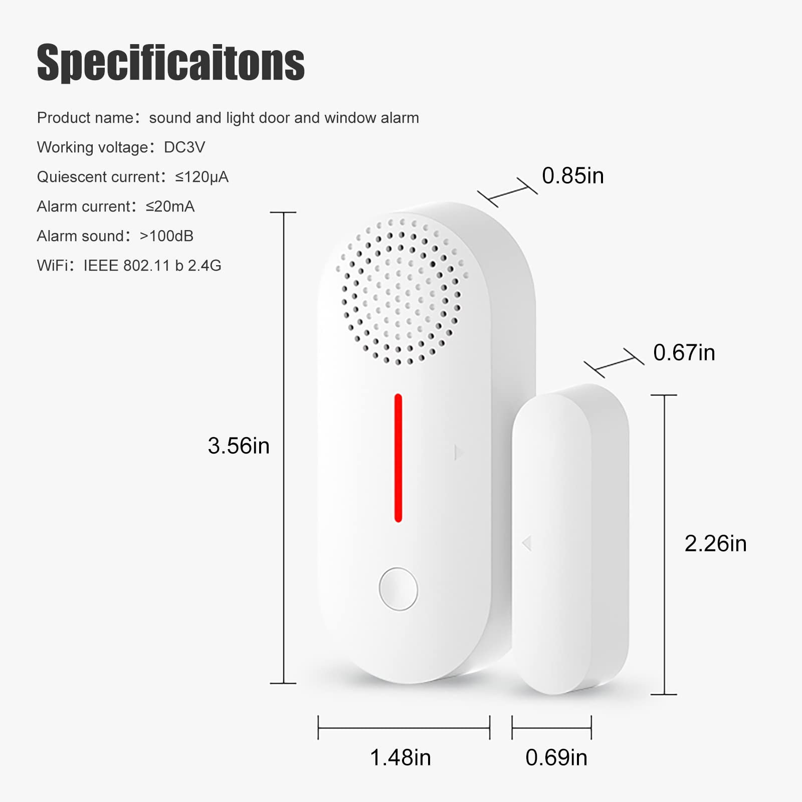SEHOMY WiFi Door Open Sensor Alarm 120 db Loud (Timed Arming and disarming), Smart Window Alarms for Home Security, App Control Realtime Burglar Alert Compatible with Alexa Google Assistant